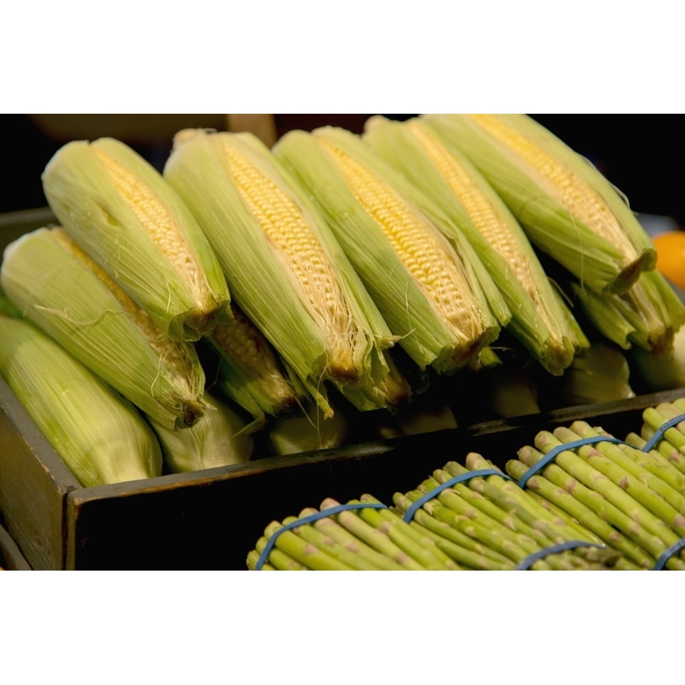 Fresh Corn On The Cob And Asparagus; Seattle Washington United States ...