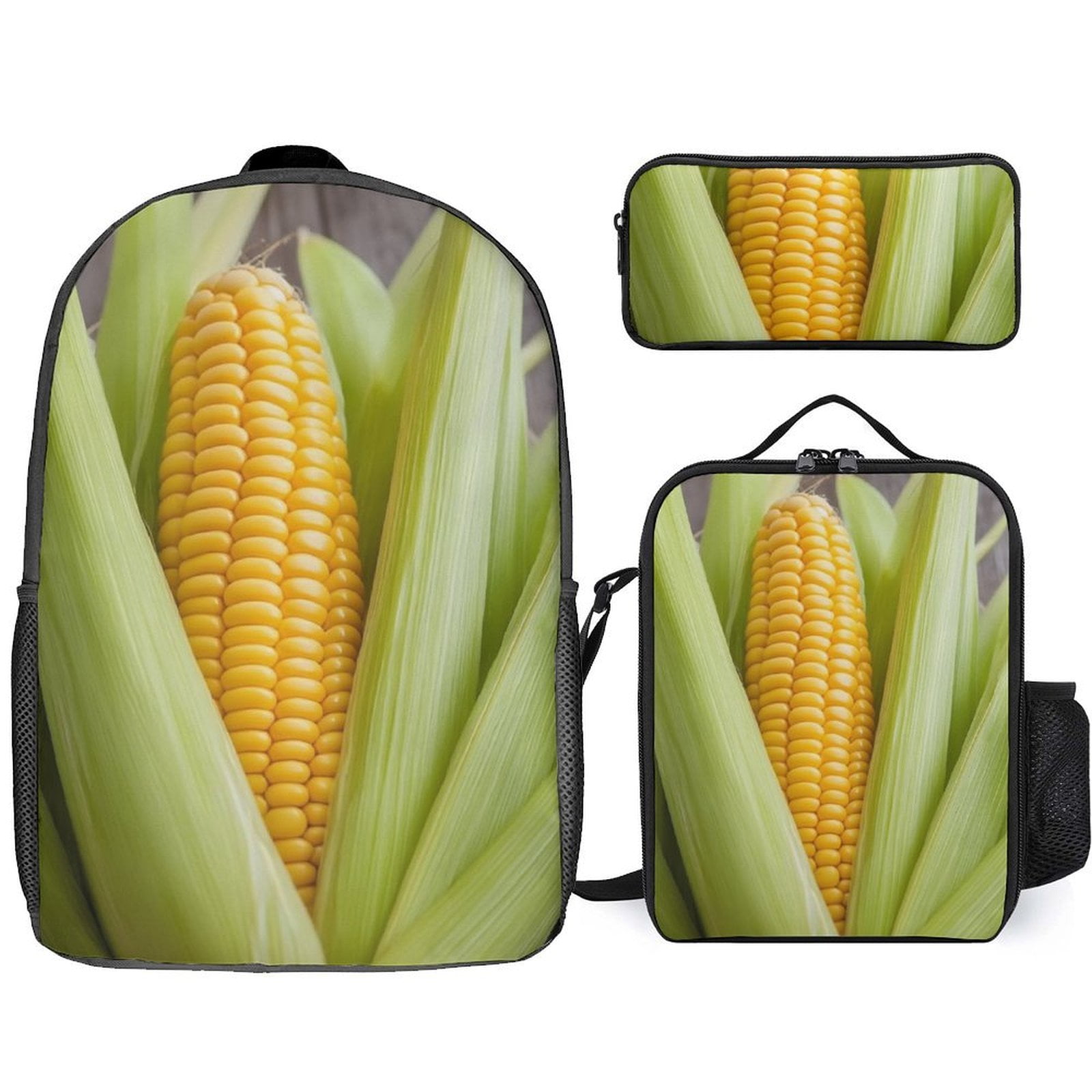 Fresh Corn on Cob 3D Printed 3pcs/Set Bags Laptop Daypack Backpack ...