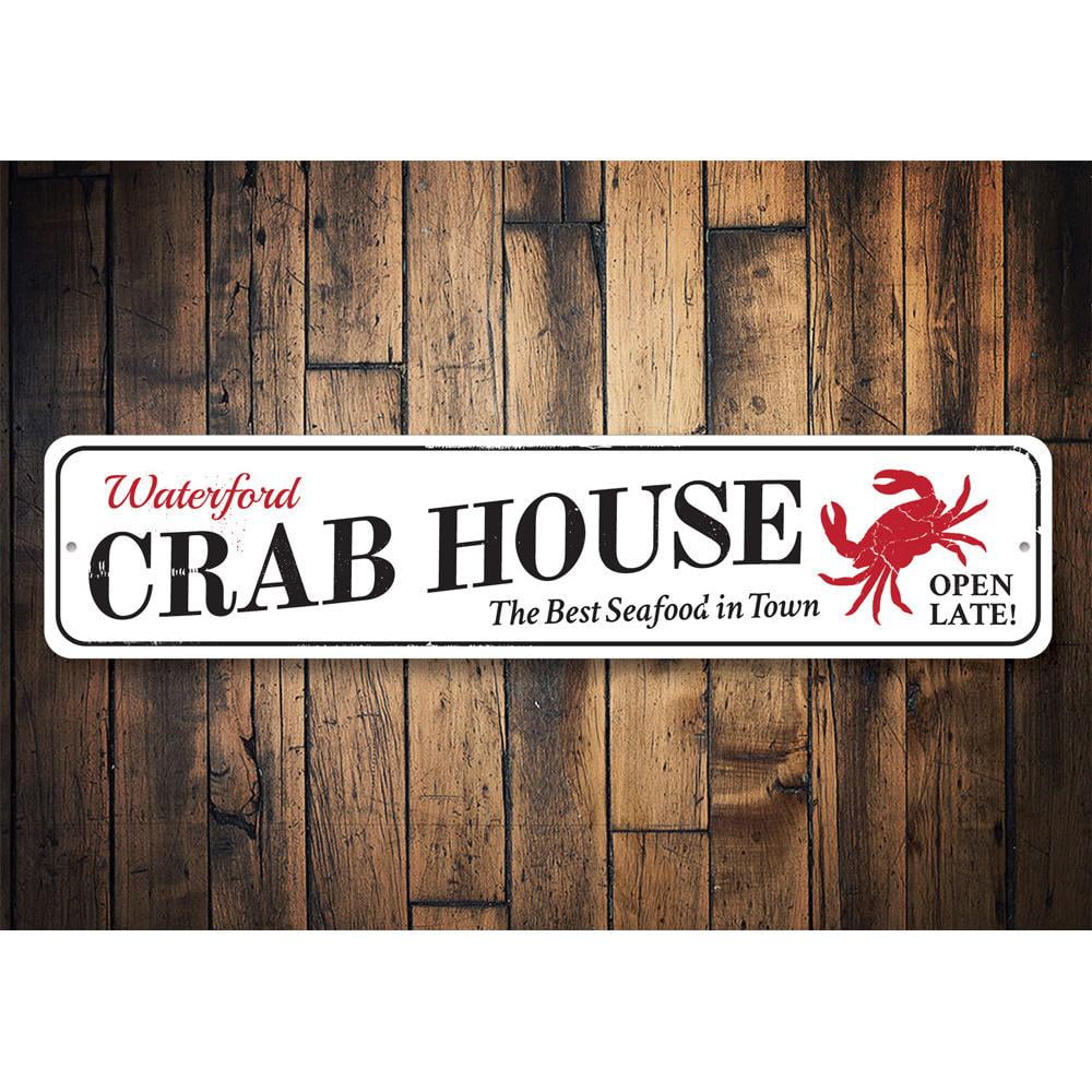 Fresh Crab House Novelty Sign, Metal Wall Decor - 4x18 inches - Walmart.com
