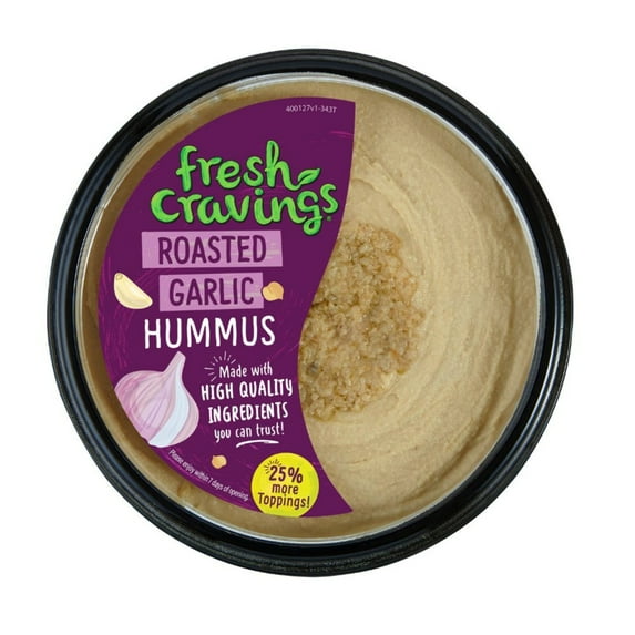 Fresh Cravings Roasted Garlic Hummus Dip, 10 oz. Plastic Tub, Gluten ...
