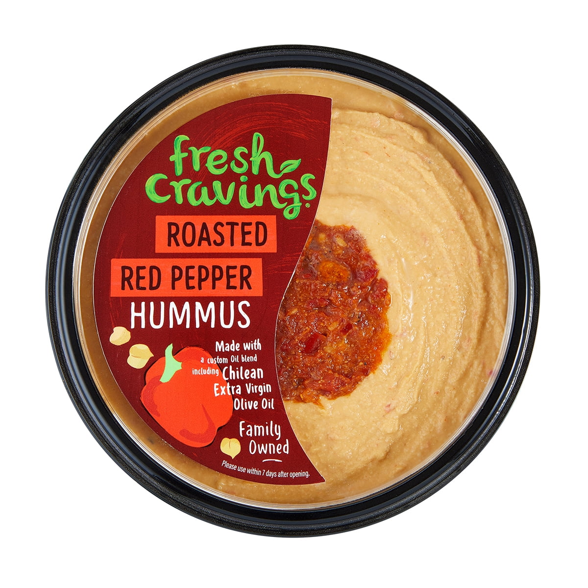 Fresh Cravings Roasted Red Pepper Hummus, 10 oz. Plastic Tub, Gluten ...