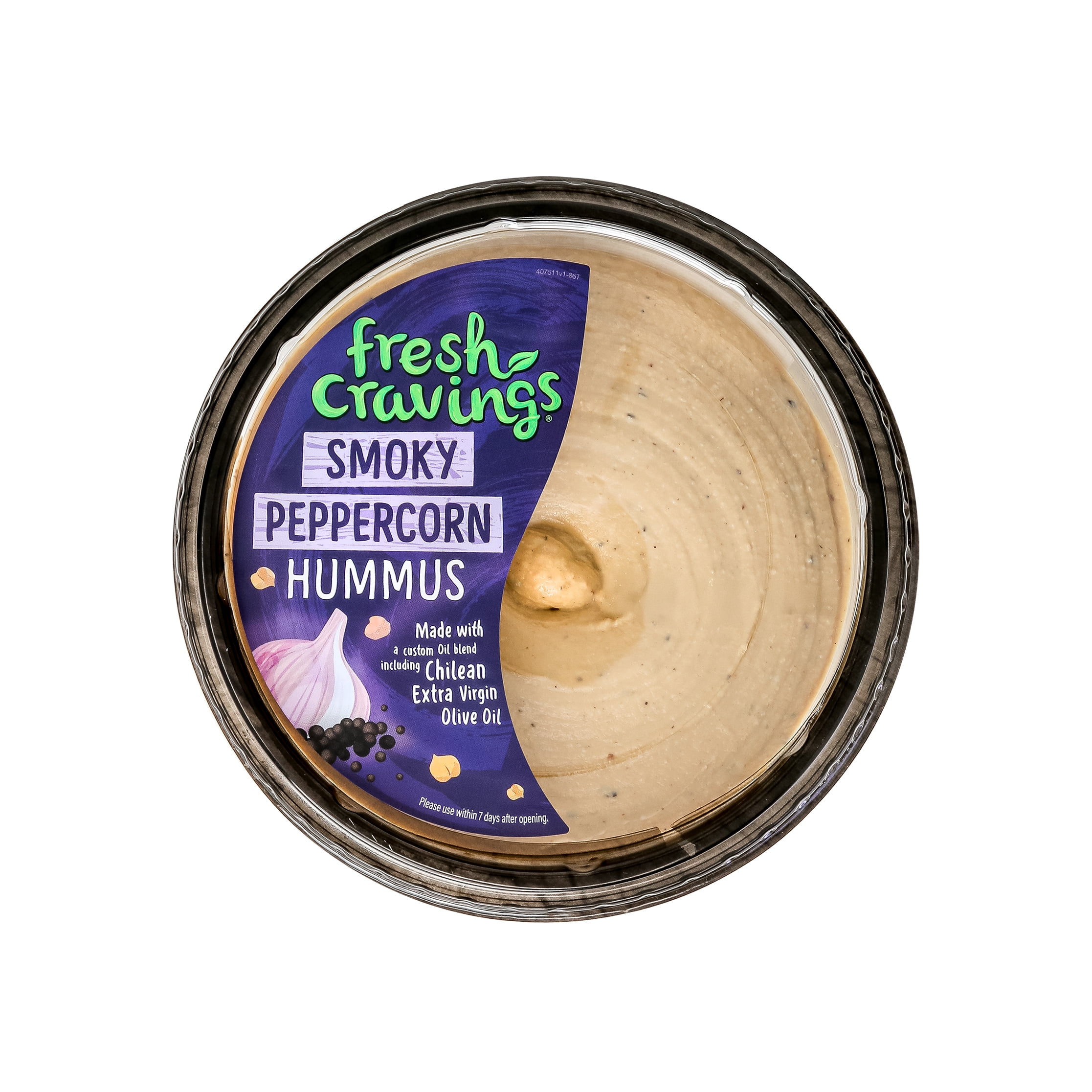 Fresh Cravings Smoky Peppercorn Hummus 10oz, Gluten-Free, Plant-based ...
