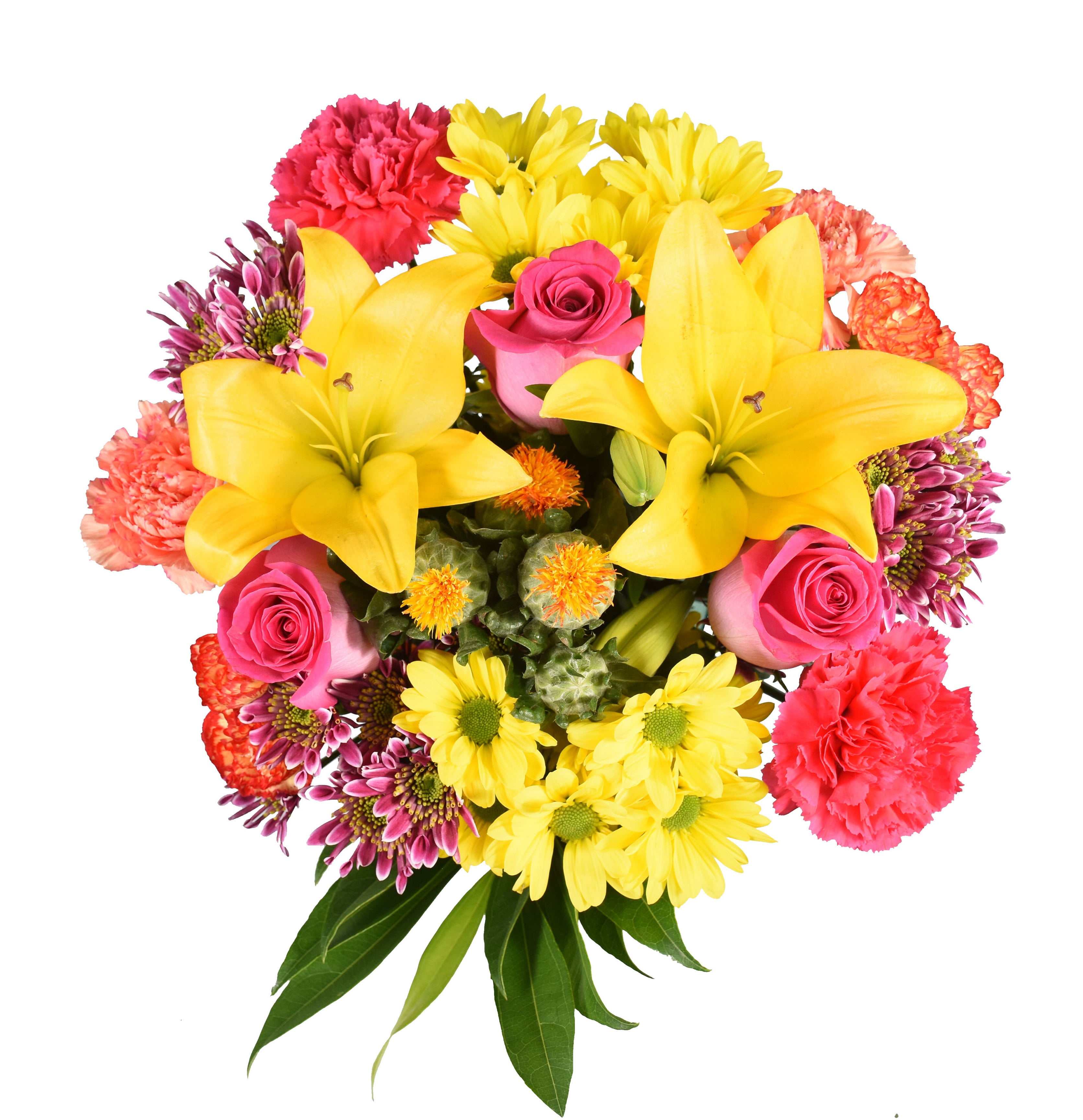 Fresh-Cut Extra Large Mixed Flower Bouquet, Minimum of 17 Stems, Colors ...
