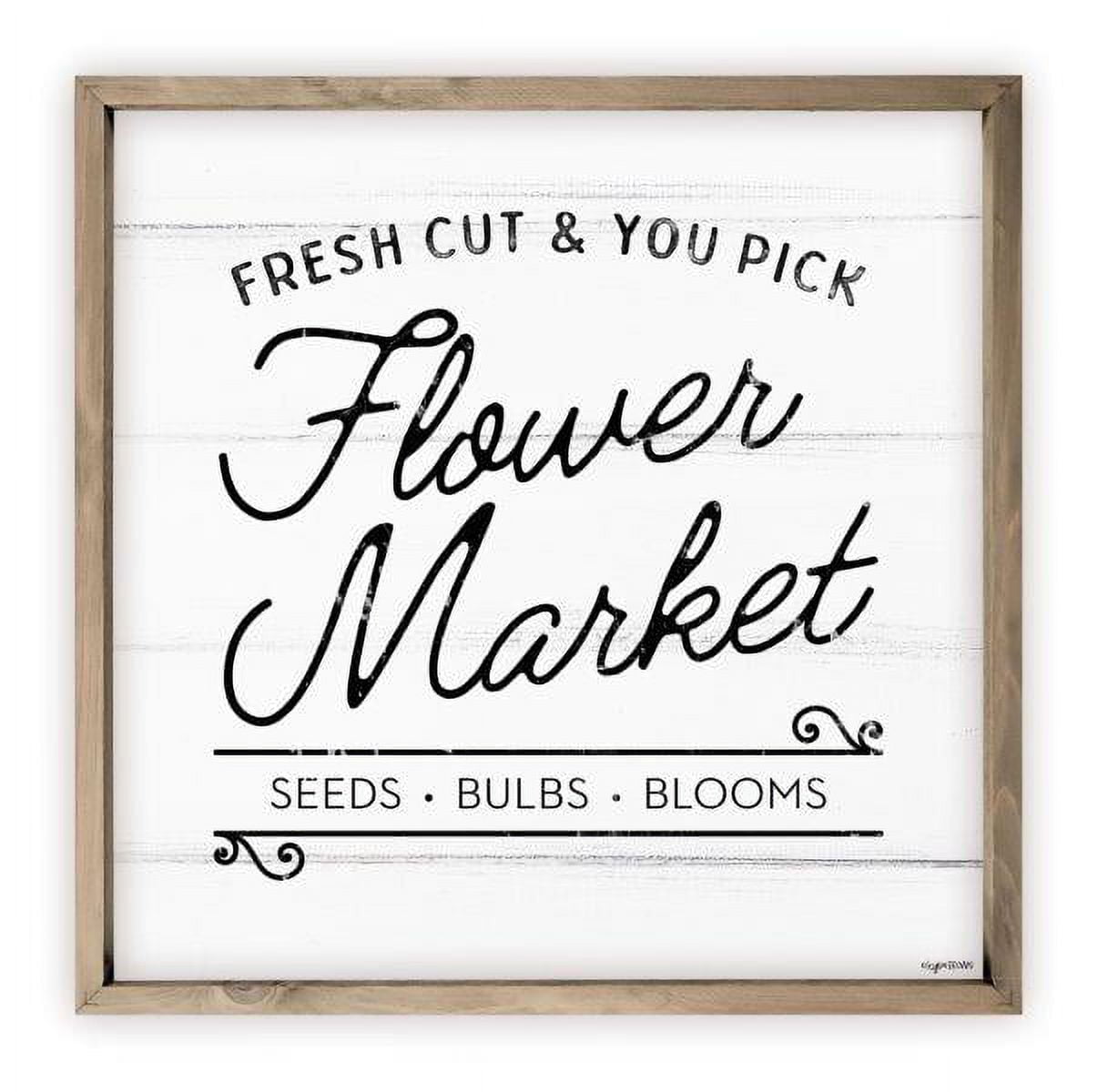 Fresh Cut Flower Market Rustic Wood Sign 12x12 (Frame Included ...