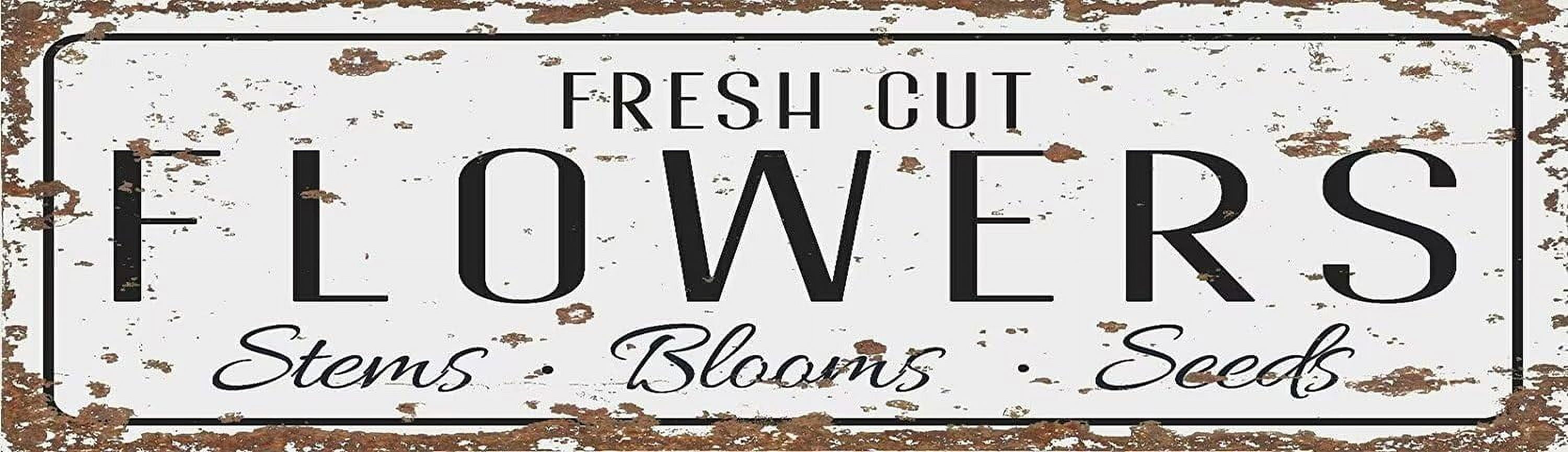 Fresh Cut Flowers Sign Vintage Retro Metal Tin Sign Wall Plaque Wall ...