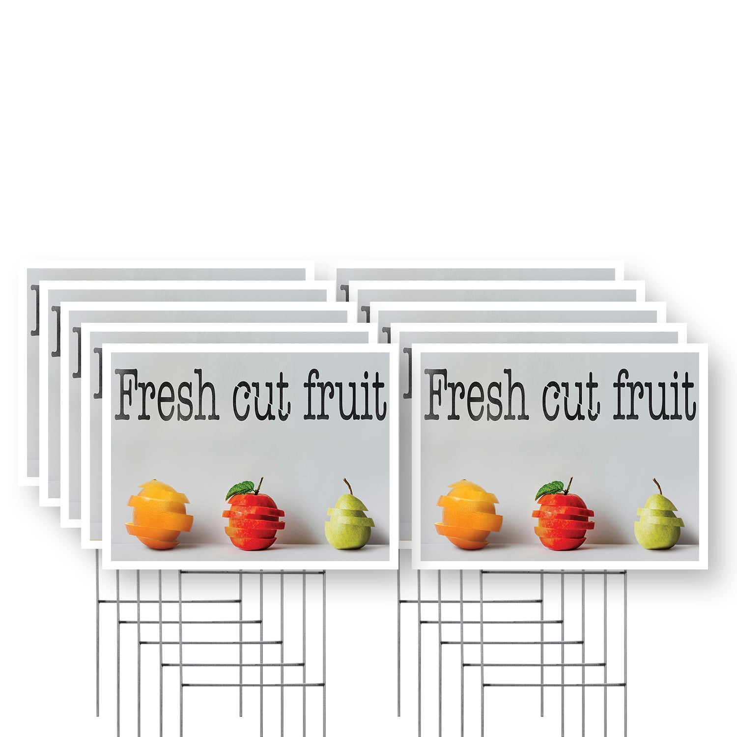 Fresh Cut Fruit Yard Sign 10 Pack of 12 Inch x 16 Inch Double Sided ...