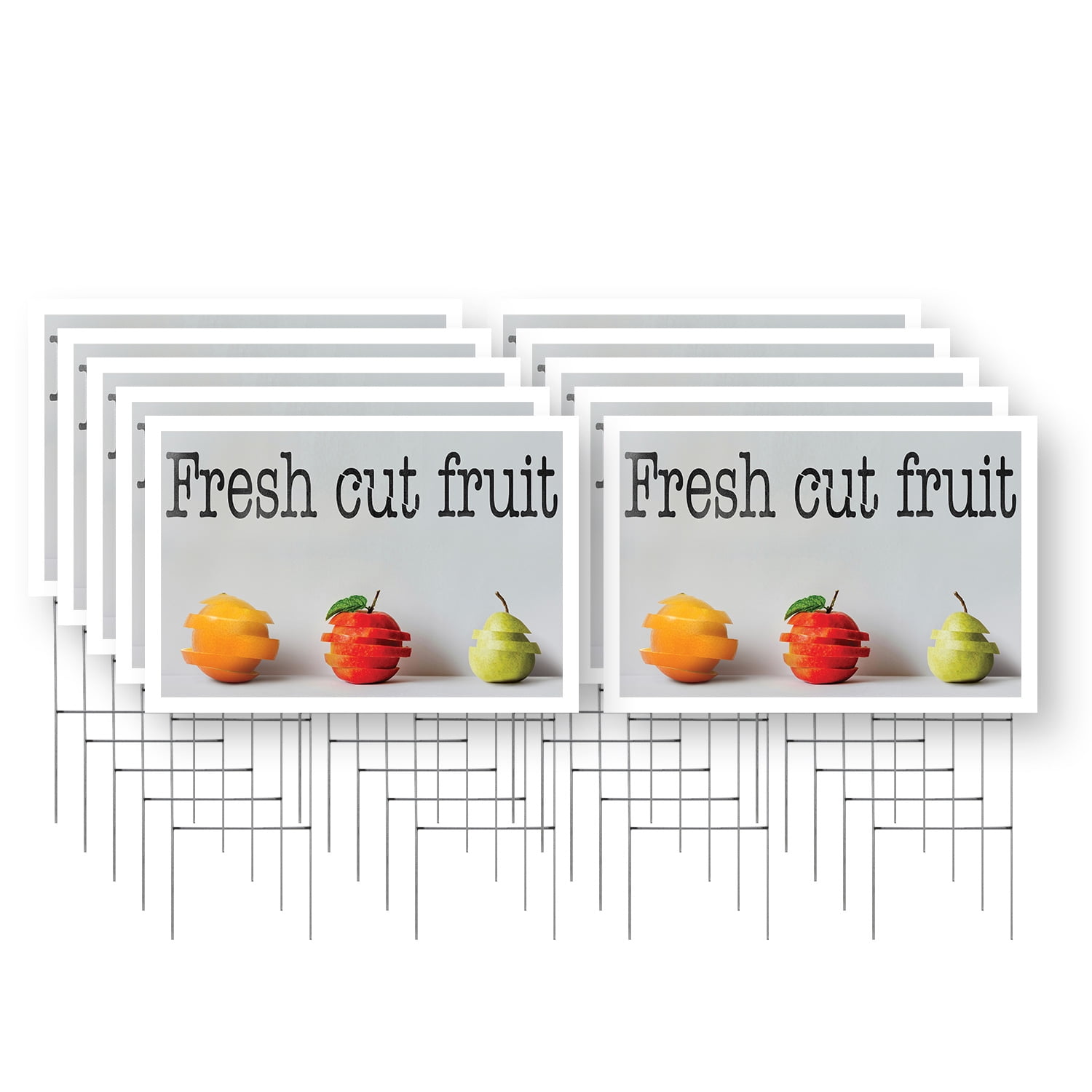 Fresh Cut Fruit Yard Sign 10 Pack of 24 Inch x 36 Inch Single Sided ...