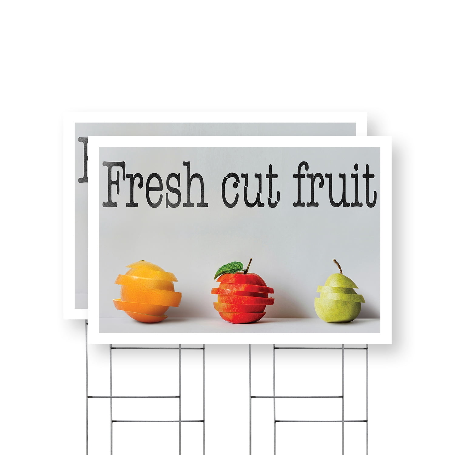 Fresh Cut Fruit Yard Sign 2 Pack of 24 Inch x 36 Inch Single Sided ...