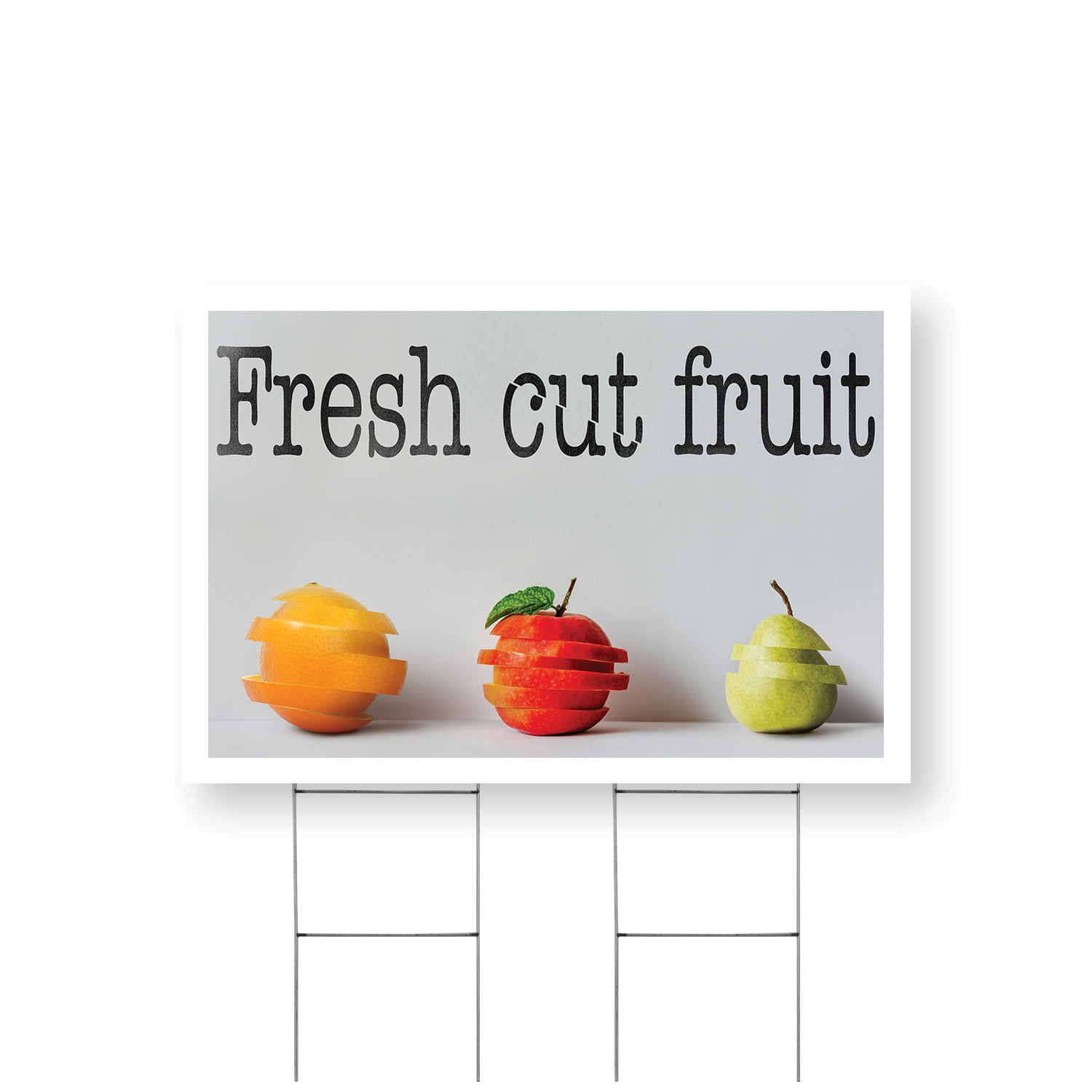 Fresh Cut Fruit Yard Sign 24 Inch x 36 Inch Single Sided Weatherproof ...