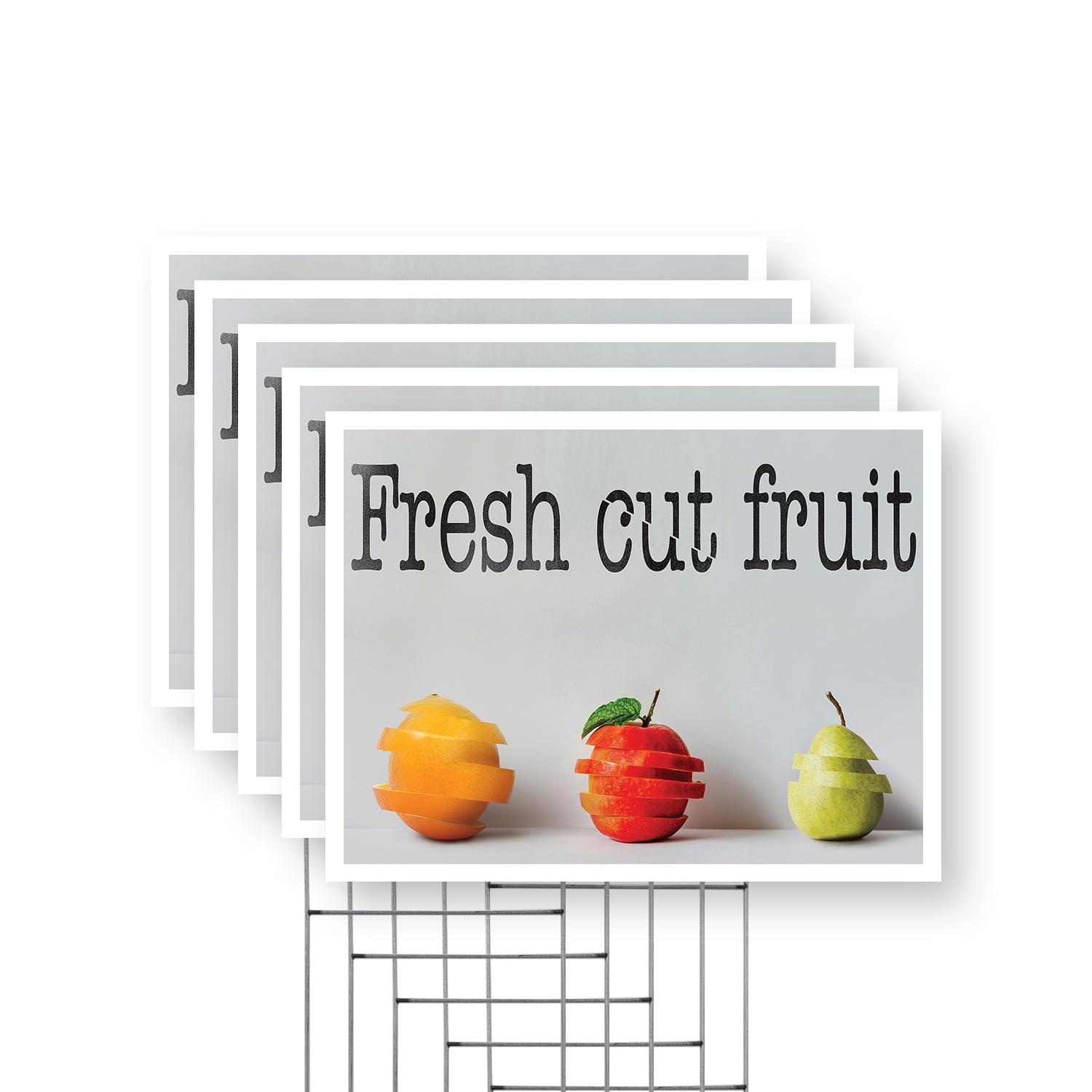 Fresh Cut Fruit Yard Sign 5 Pack of 12 Inch x 16 Inch Double Sided ...