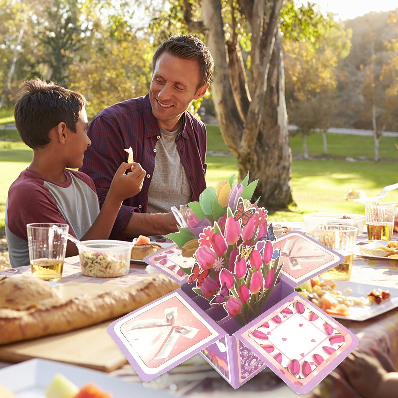 Fresh Cut Paper Up Card 3D Colorful Butterfly Paper Bouquet Greeting ...