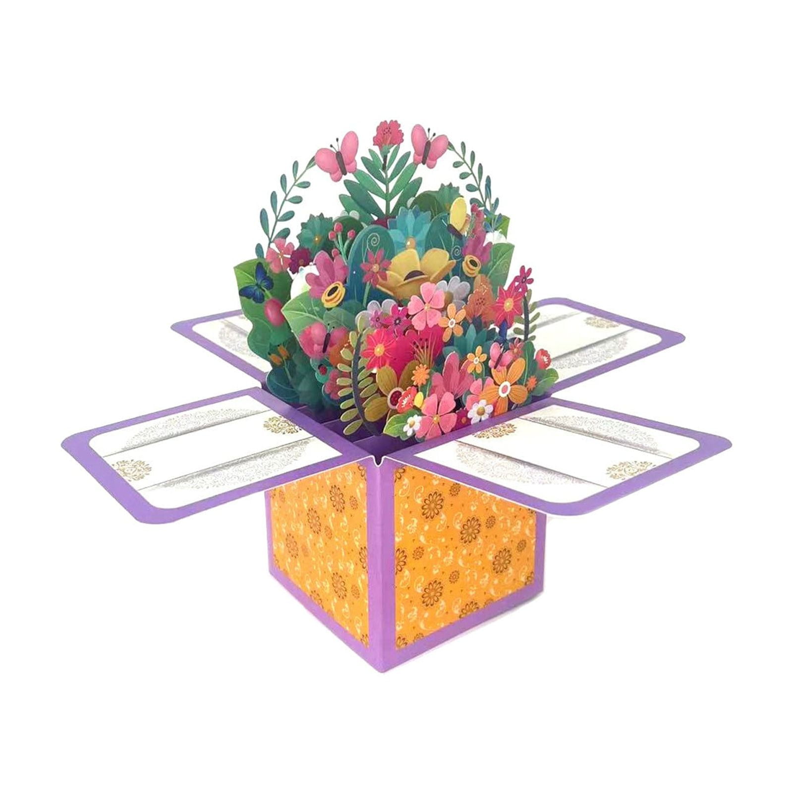 Fresh Cut Paper Up Card 3D Colorful Butterfly Paper Bouquet Greeting ...