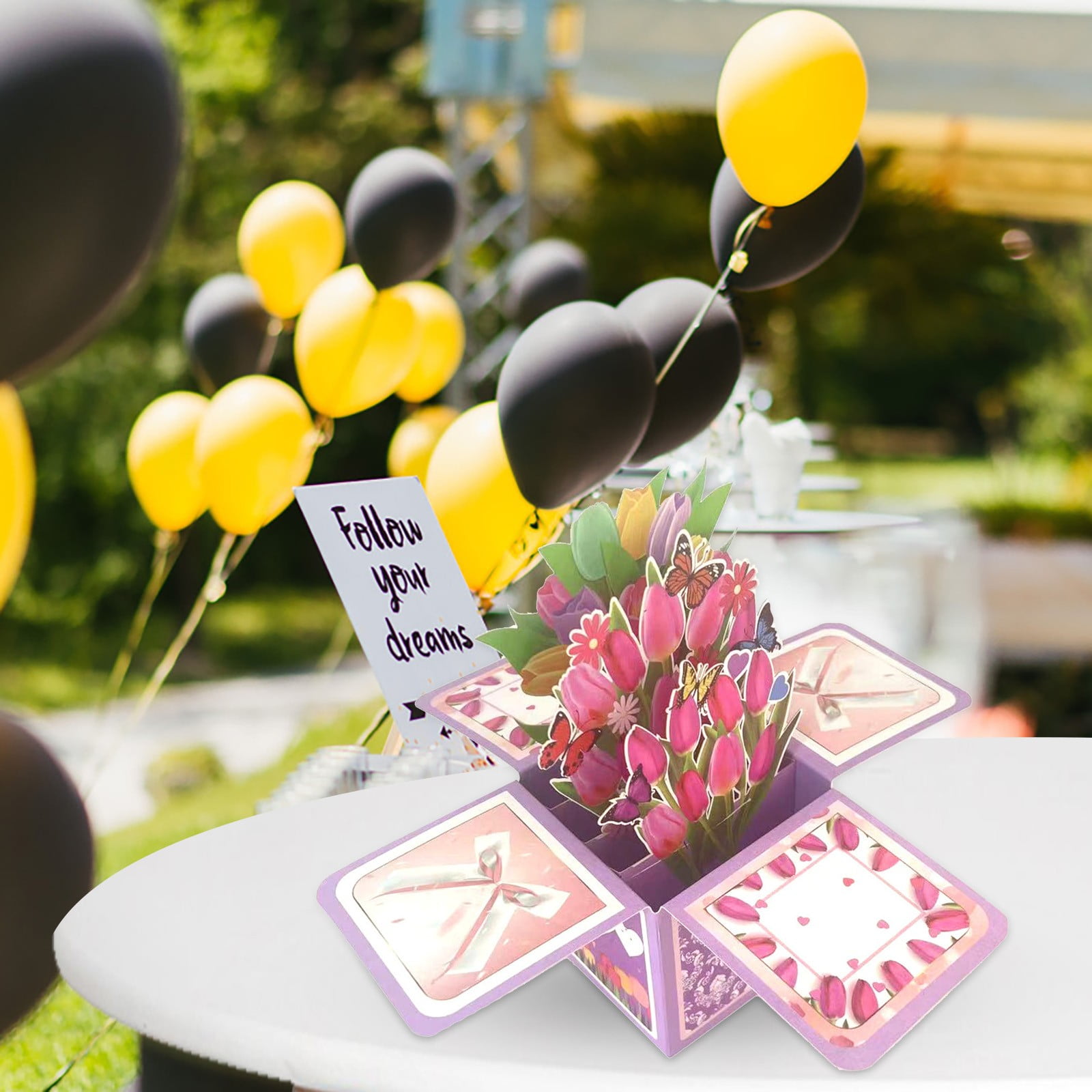 Fresh Cut Paper Up Card 3D Colorful Butterfly Paper Bouquet Greeting ...