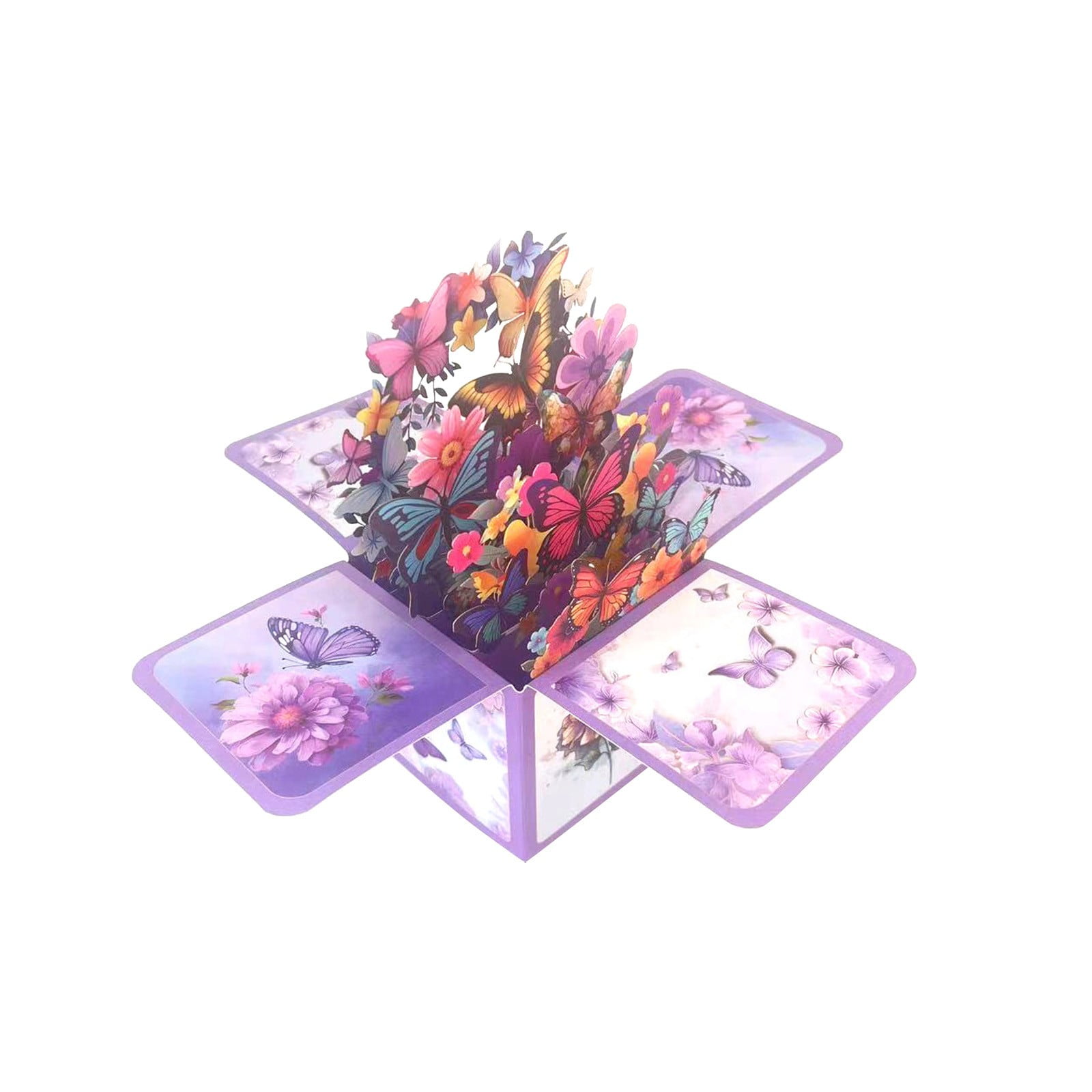 Fresh Cut Paper Up Card 3D Colorful Butterfly Paper Bouquet Greeting ...