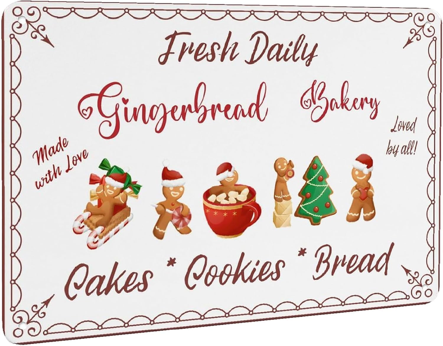 Fresh Daily Gingerbread Cakes Cookies Bread Metal for Home Kitchen Cafe ...