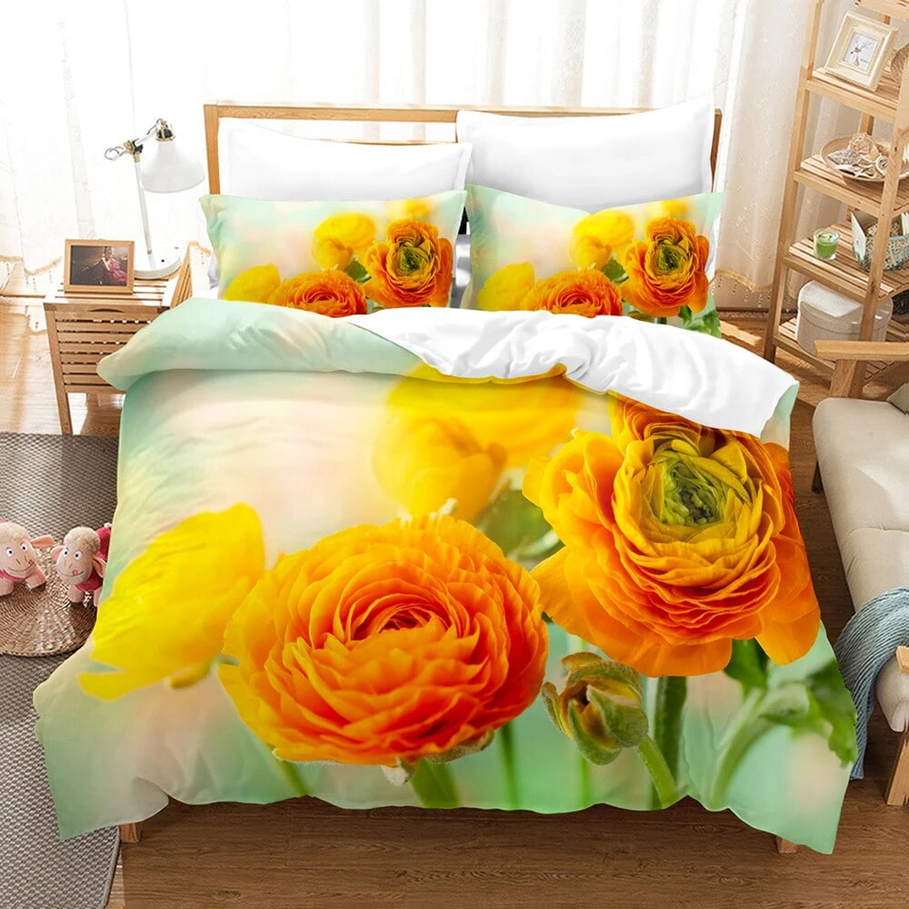 Fresh Daisy Flower Bedding Set Plant Flower Duvet Cover Boys Quilt ...