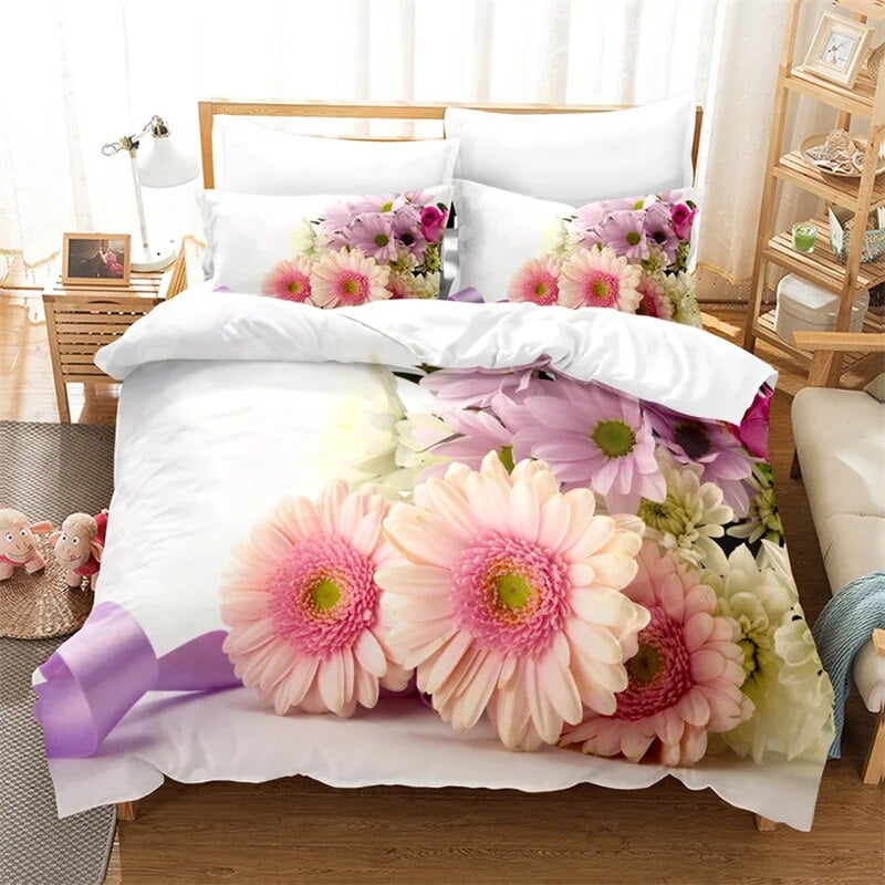 Fresh Daisy Flower Bedding Set Plant Flower Duvet Cover Boys Quilt ...