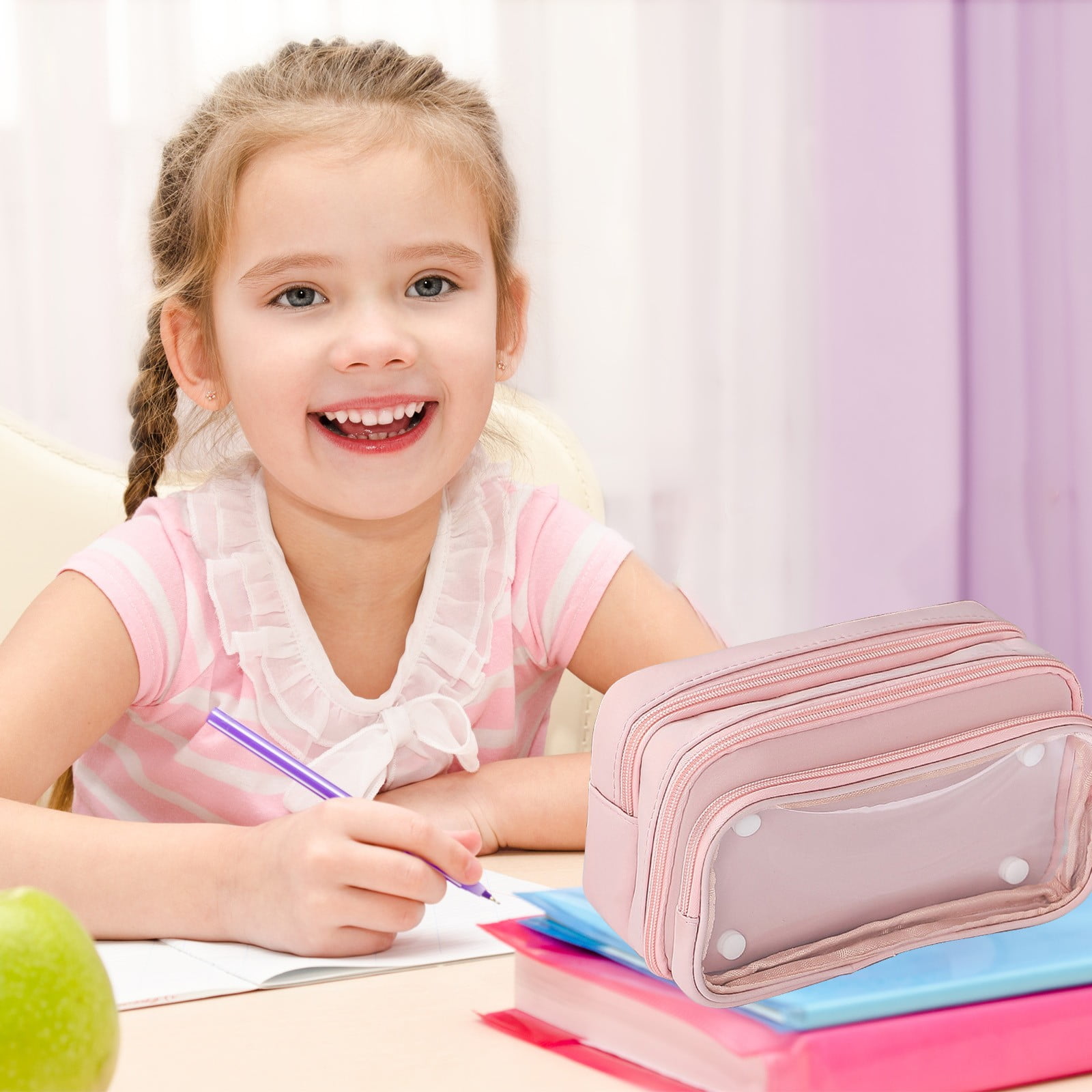 Fresh Deal, Multi-Purpose High-Capacity Pen Pouch, Zip Organizer, Removable Clip, Ideal for ...