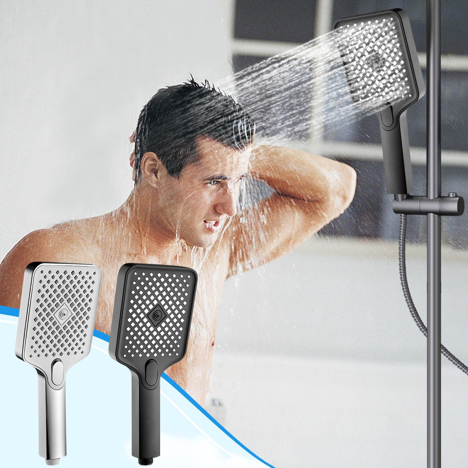 Fresh Designs, 3-Mode Shower Head, High Pressure Turbocharged Nozzle ...