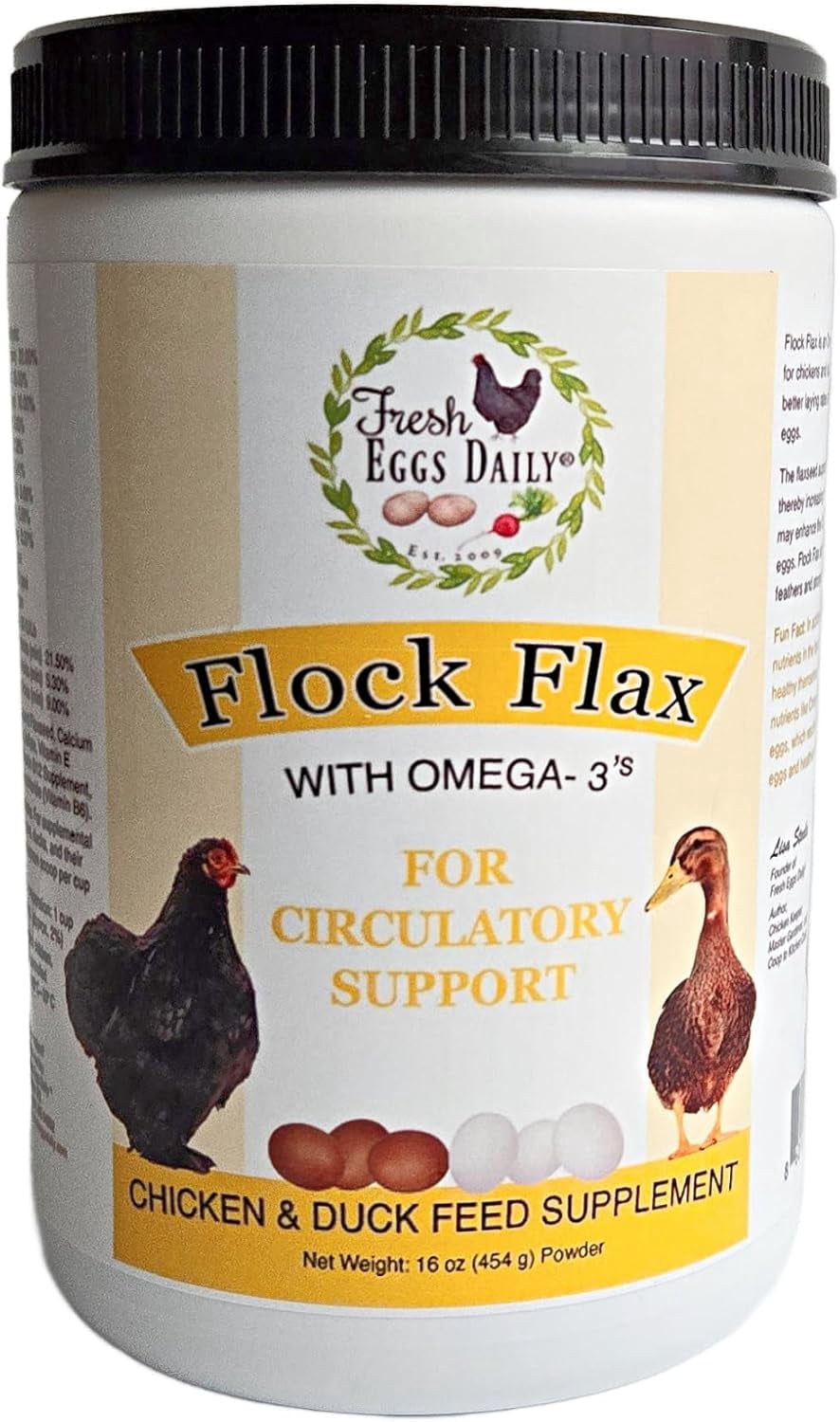 Fresh Eggs Daily Flock Flax – Natural Flaxseed Supplement for Chickens ...