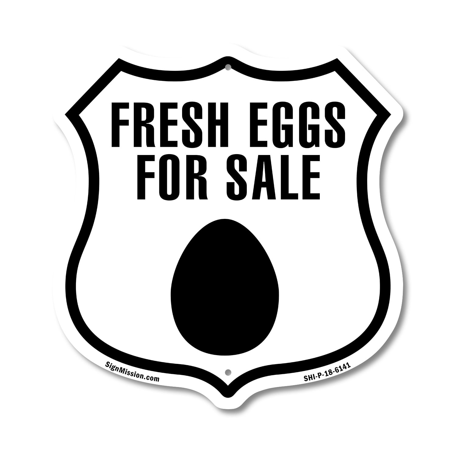 Fresh Eggs For Sale 12 inch X 12 inch Shield Shaped Commercial Grade ...