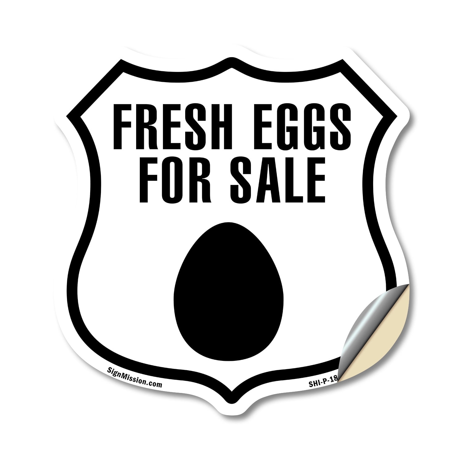 Fresh Eggs For Sale (2 Pack) 18 inch X 18 inch Shield Shaped Heavy Duty ...