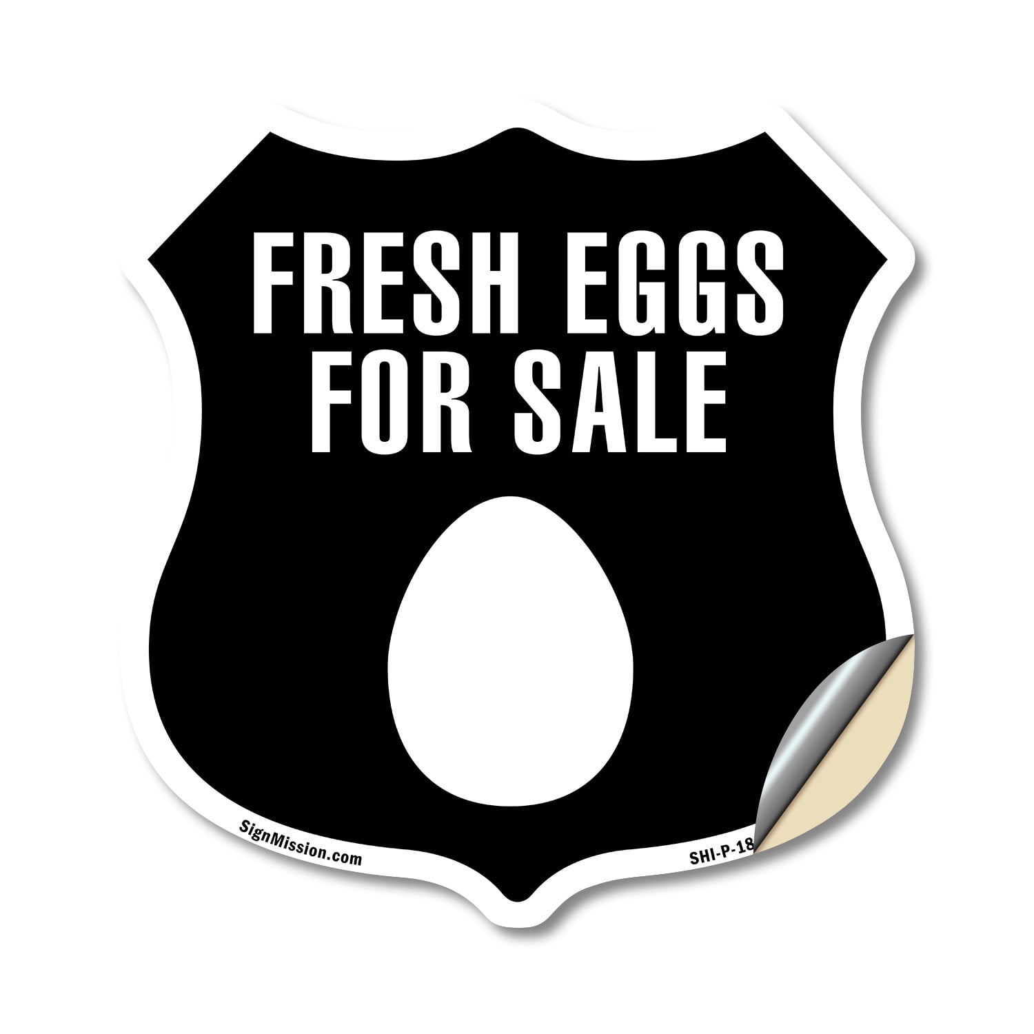 Fresh Eggs For Sale (5 Pack) 6 inch X 6 inch Shield Shaped Heavy Duty 3 ...