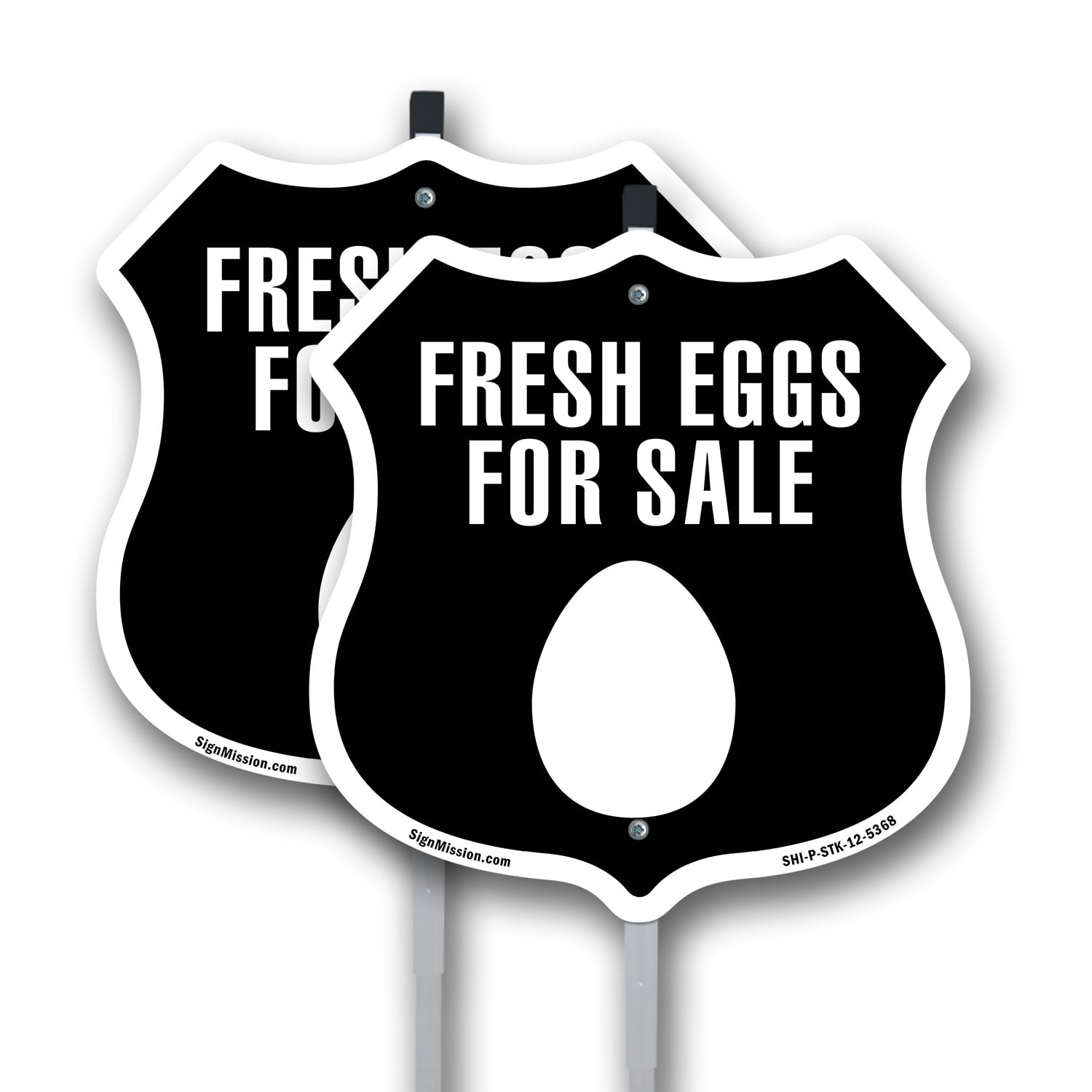 Fresh Eggs For Sale (2 Pack) 12 inch X 12 inch Shield Shaped Rust-Free ...