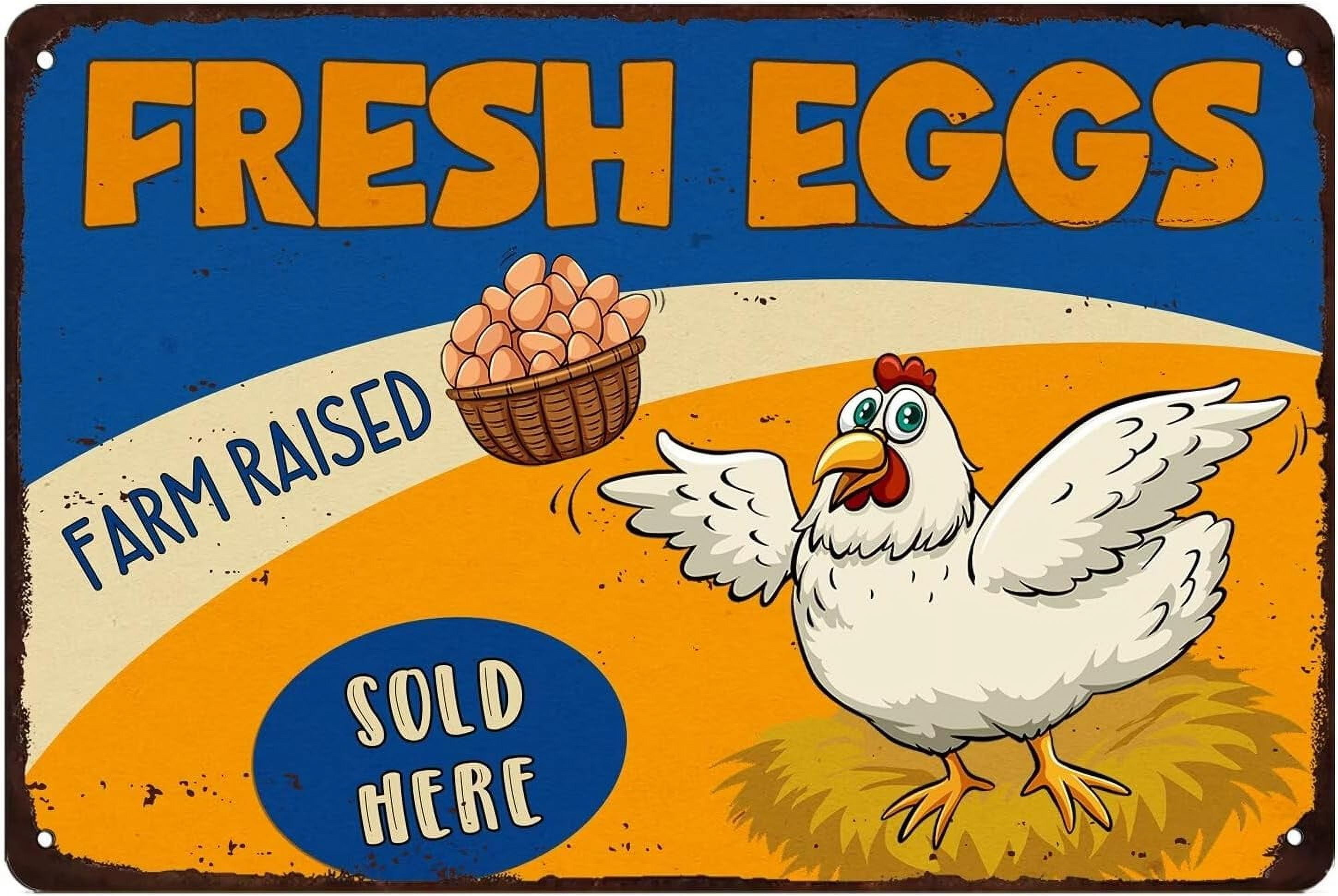 Fresh Eggs Sold Here Metal Sign Farm Raised Sign Farm Fresh Eggs for ...