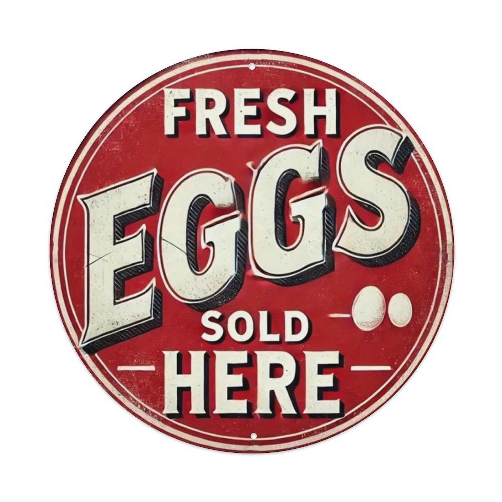 Fresh Eggs Sold Here Round Tin Sign Vintage Metal Poster Living Room ...
