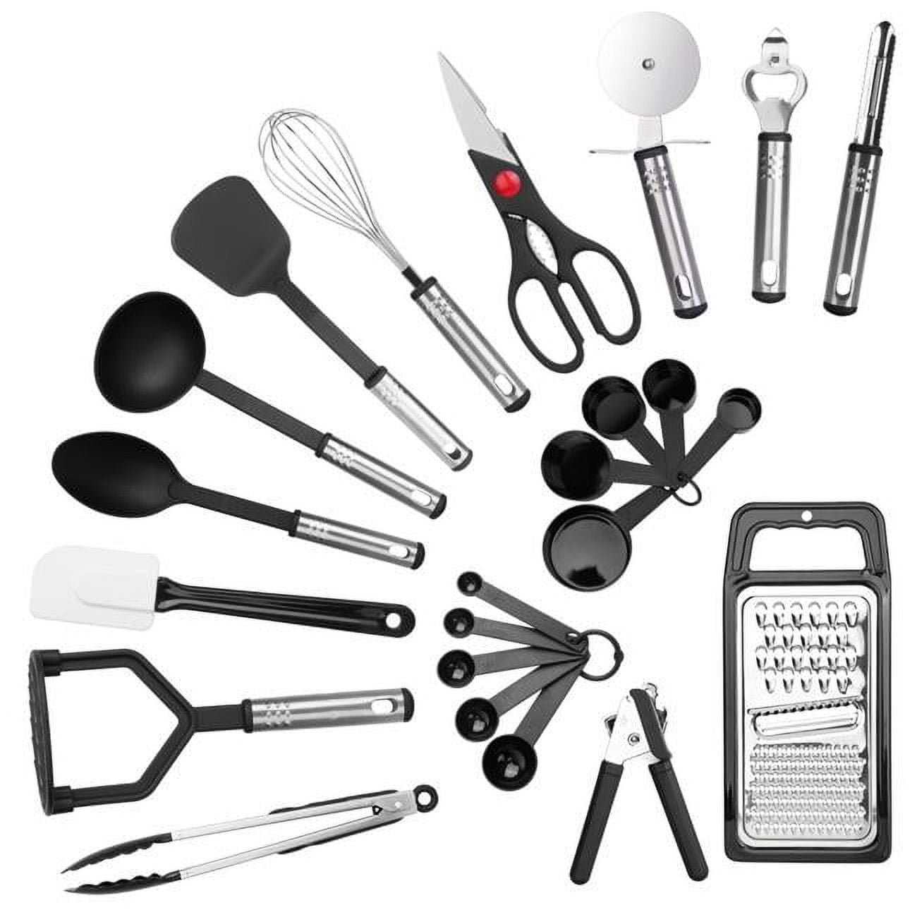 Fresh Fab Finds 23-Piece Stainless Steel Nylon Kitchen Utensil Set ...