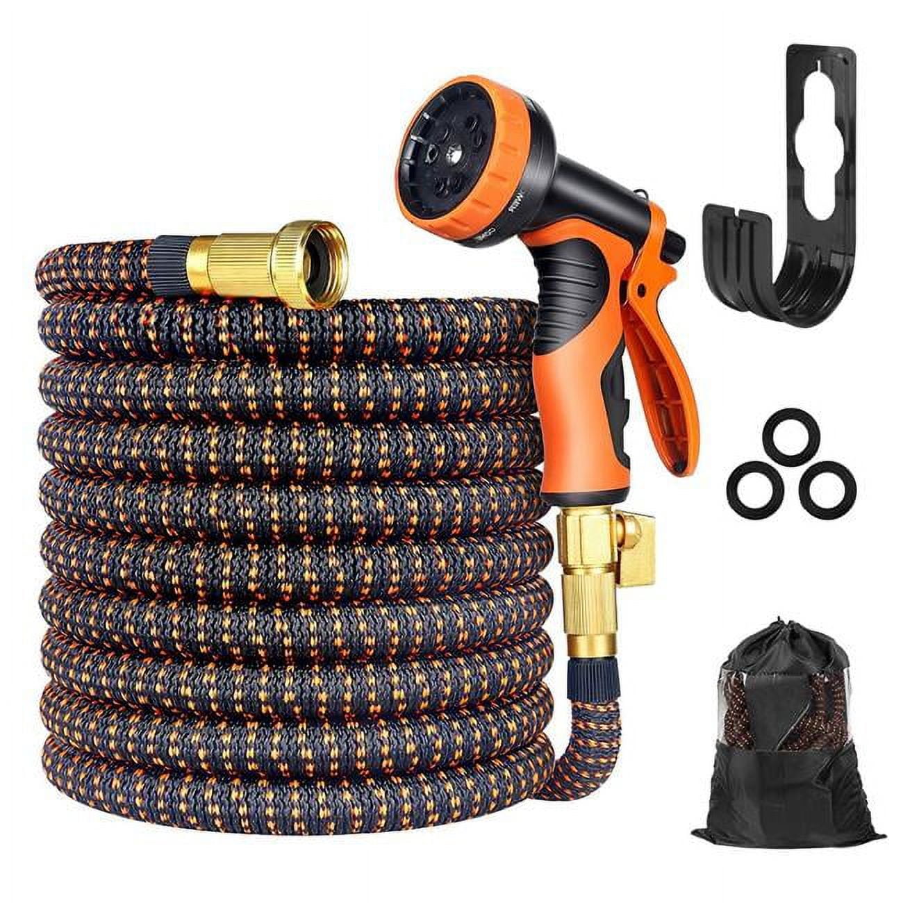 50FT/75FT/100FT Garden Hose Garden Watering Kit with Spray Nozzle Carry ...