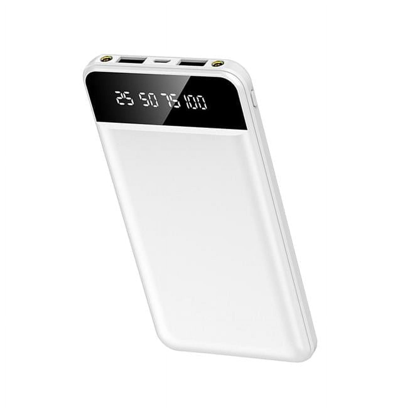 Fresh Fab Finds FFF-White-GPCT4225 10K mAh Slim Power Bank with 2 USB ...
