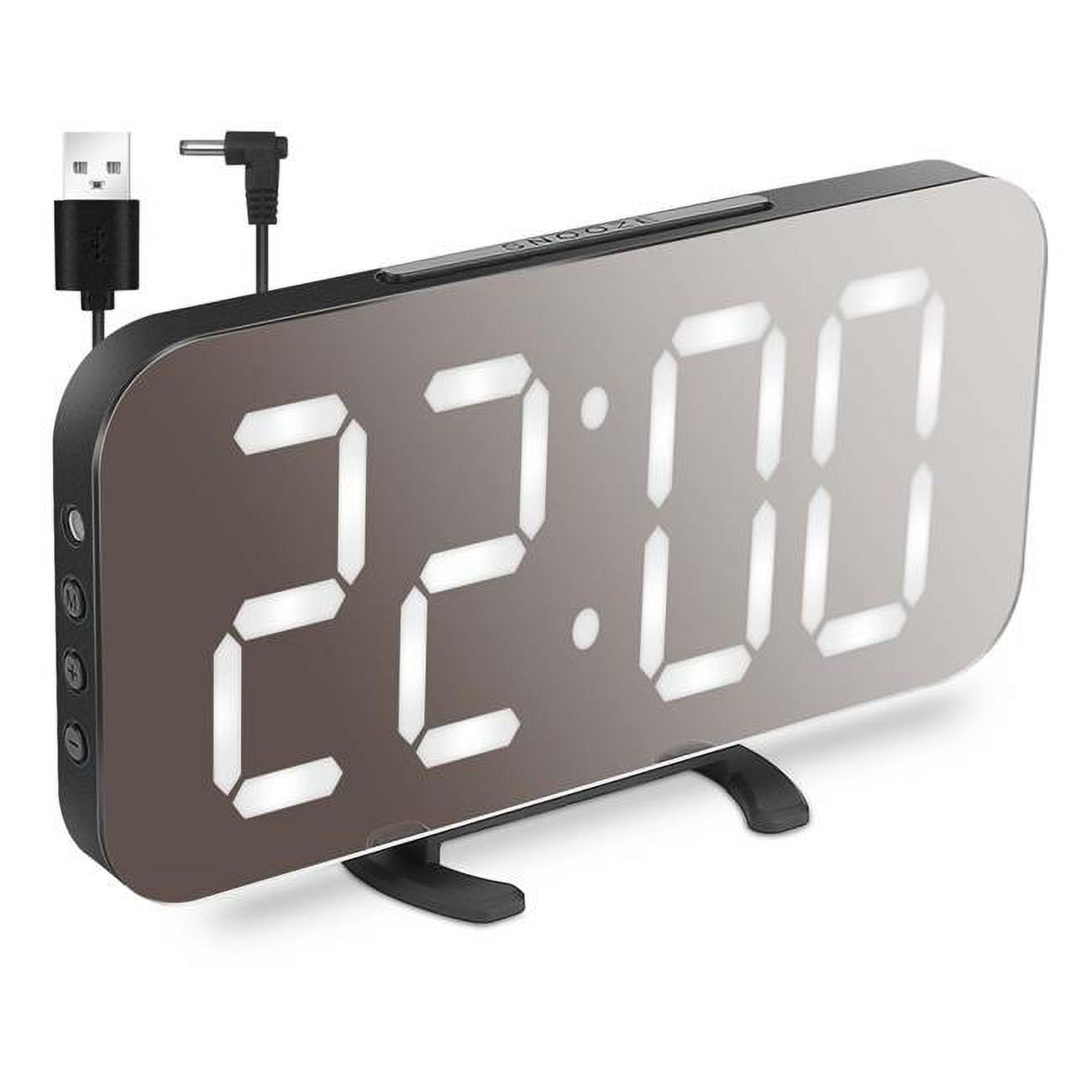 Fresh Fab Finds LED Mirror Alarm Clock, Dimmable Night Light, Dual USB ...