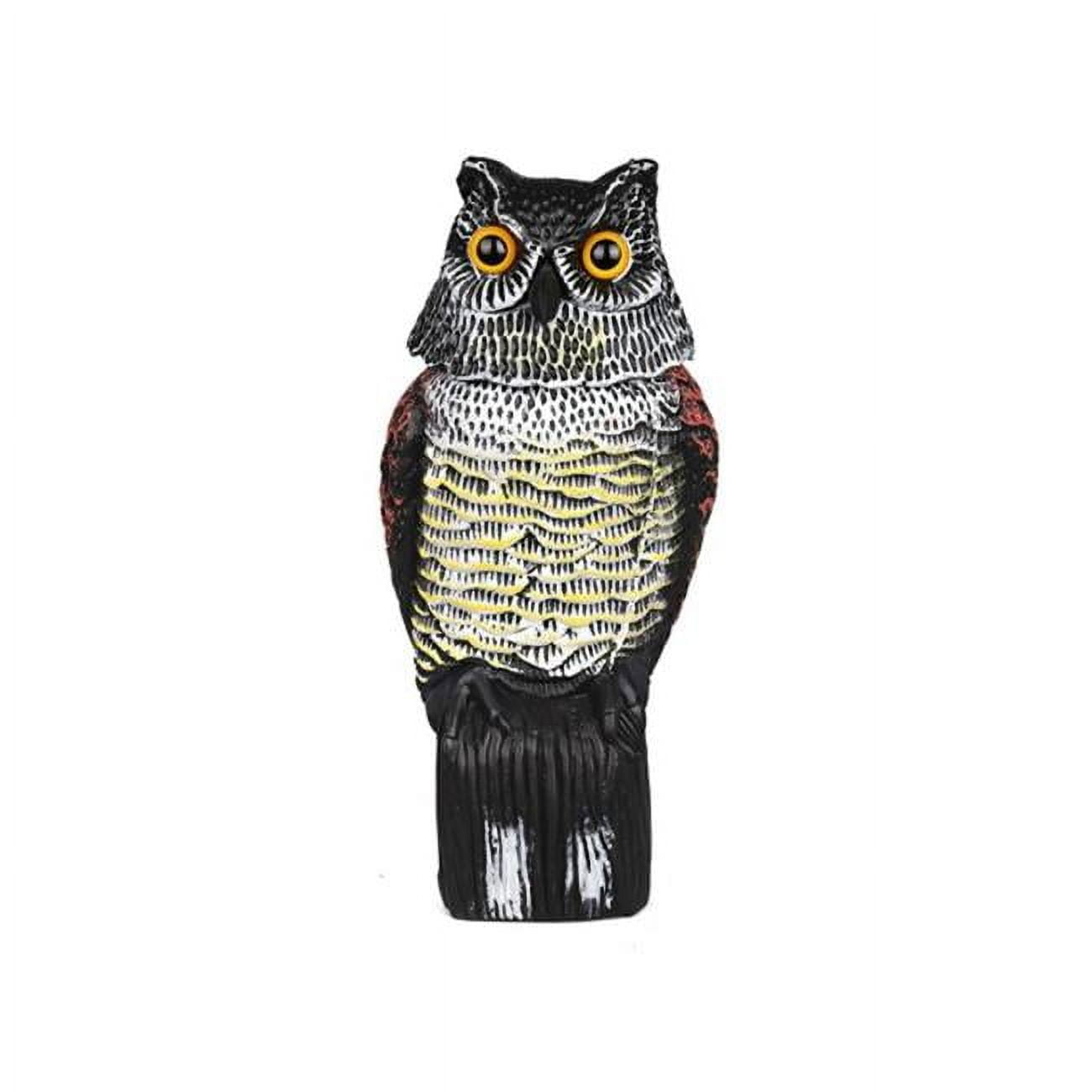 Lifelike Owl Decoy with 360 Degree Rotatable Head Scare Bird Squirrel ...