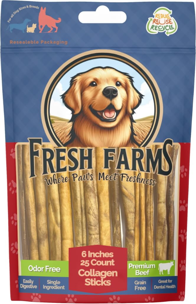 Fresh Farms Natural AJH3 Collagen Sticks for Dogs 25 6 Inches Long ...