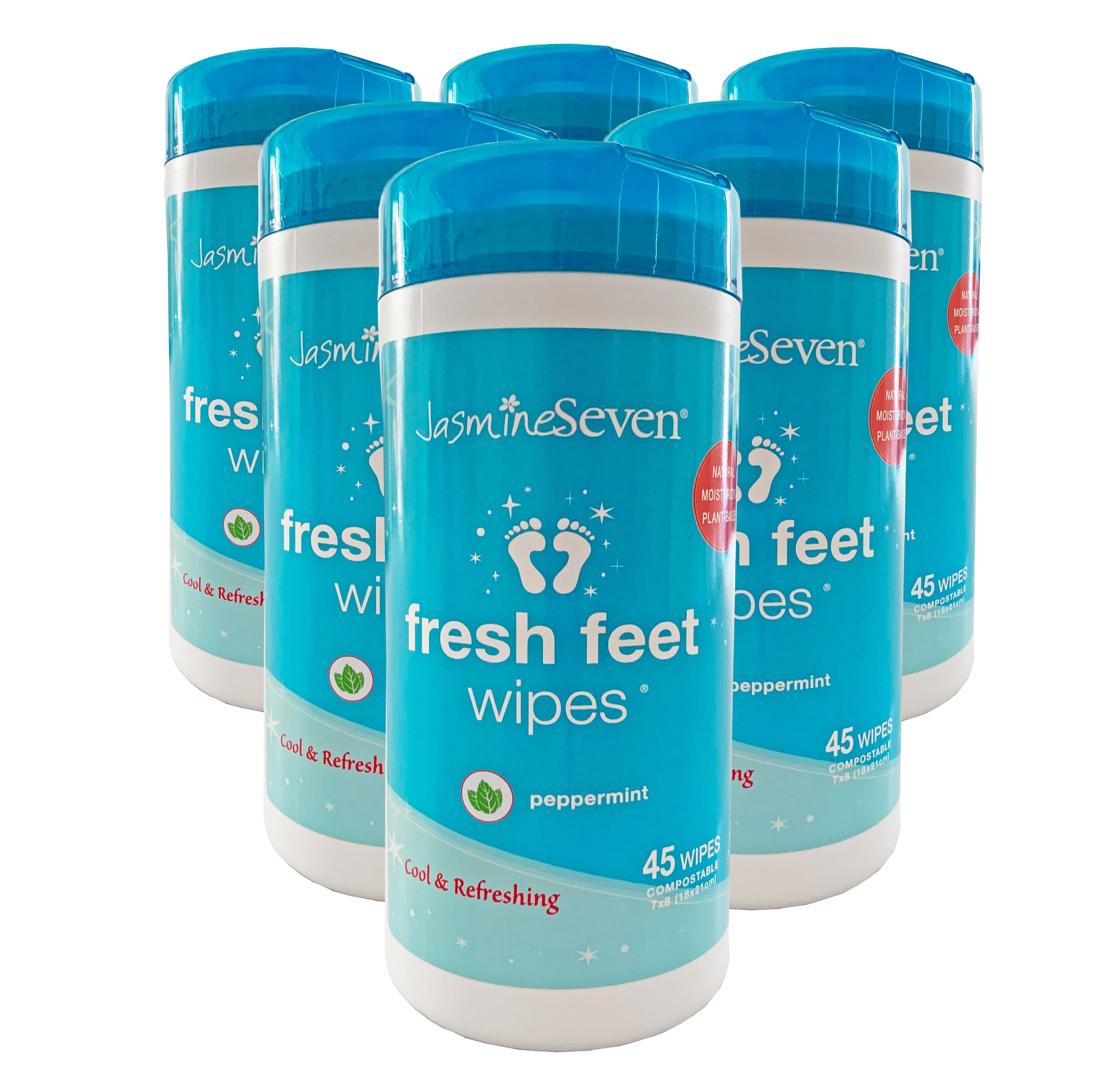 Fresh Feet Wipes - Peppermint 45ct Canister - Case of 6 - Walmart.com