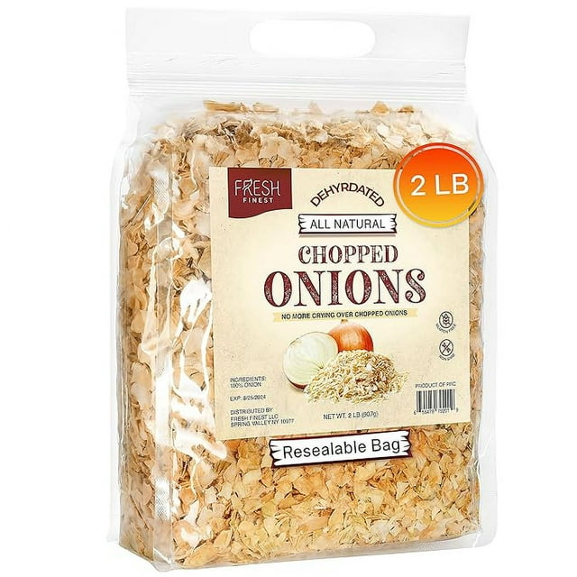 Fresh Finest 2-Pack Dried Onion Flakes, Dehydrated Chopped Onions for ...