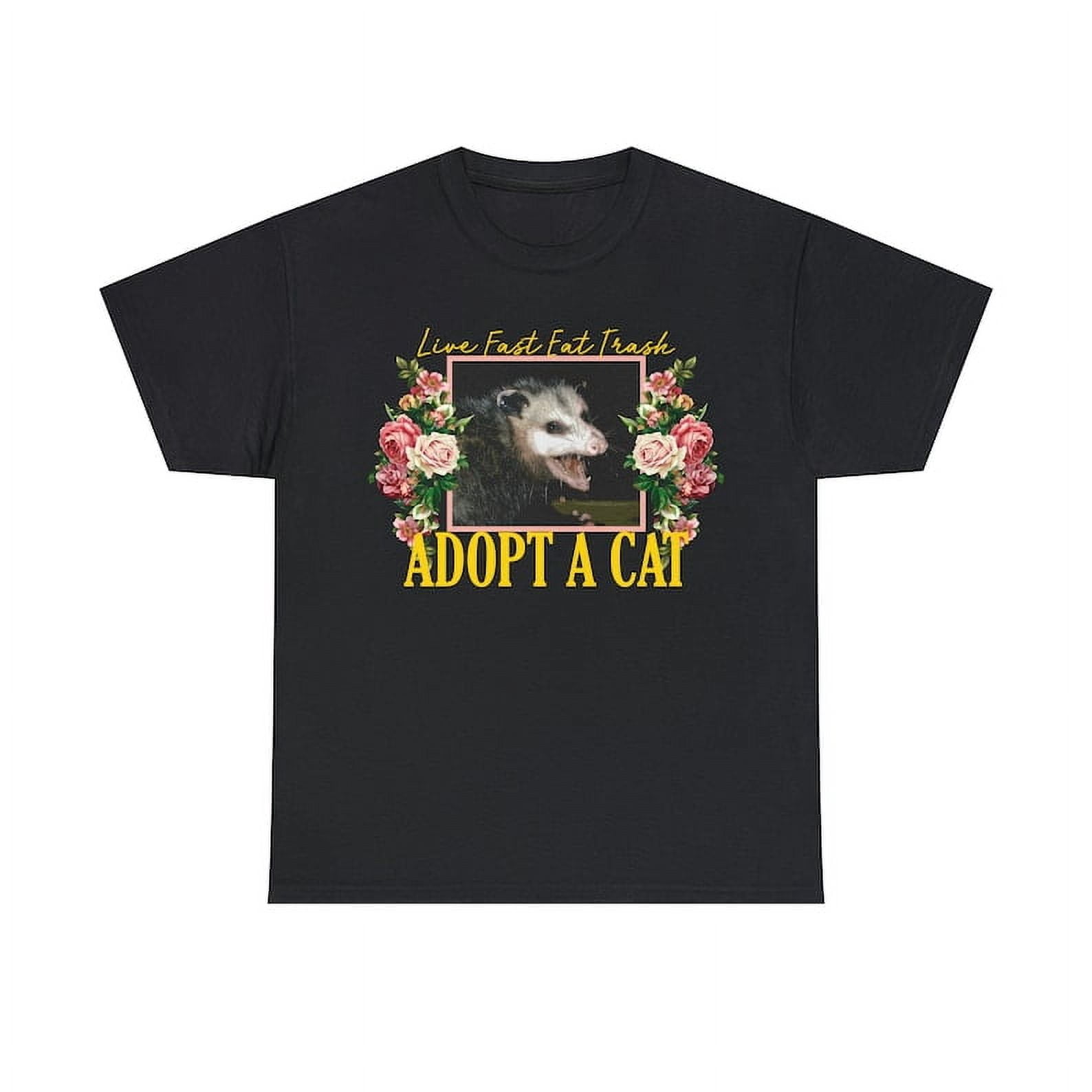 Fresh Fite-WM161 NEW BRAND, teen t-shirts, Adopt a Cat (Opossum) Floral ...