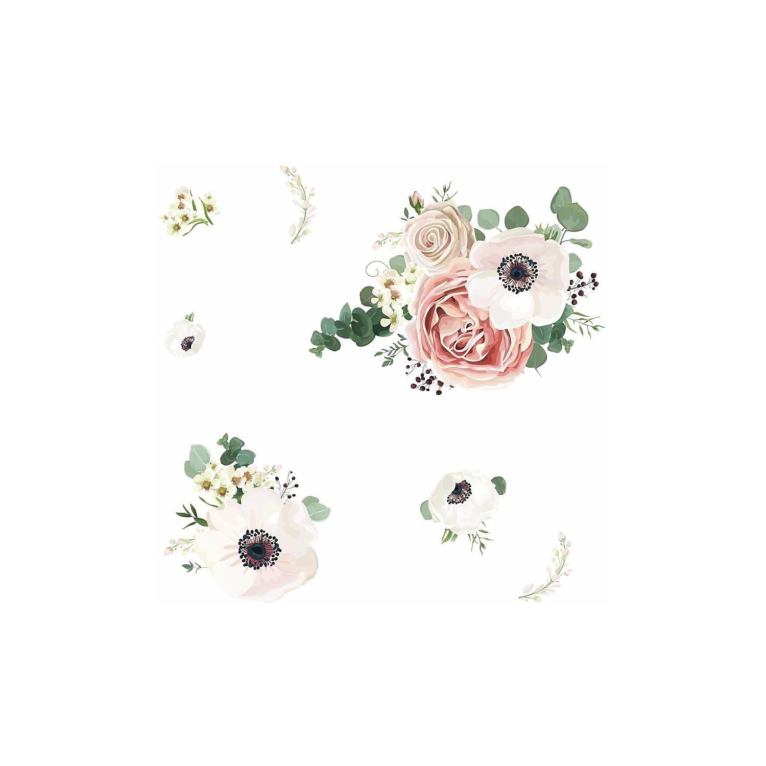 Fresh Floral Giant Peel and Stick Giant Wall Decals - Walmart.com