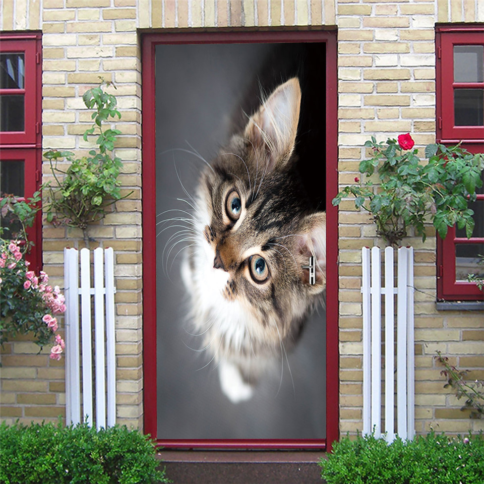 Fresh Flower Door Poster DIY Vinyl Self Adhesive Waterproof Wallpaper ...