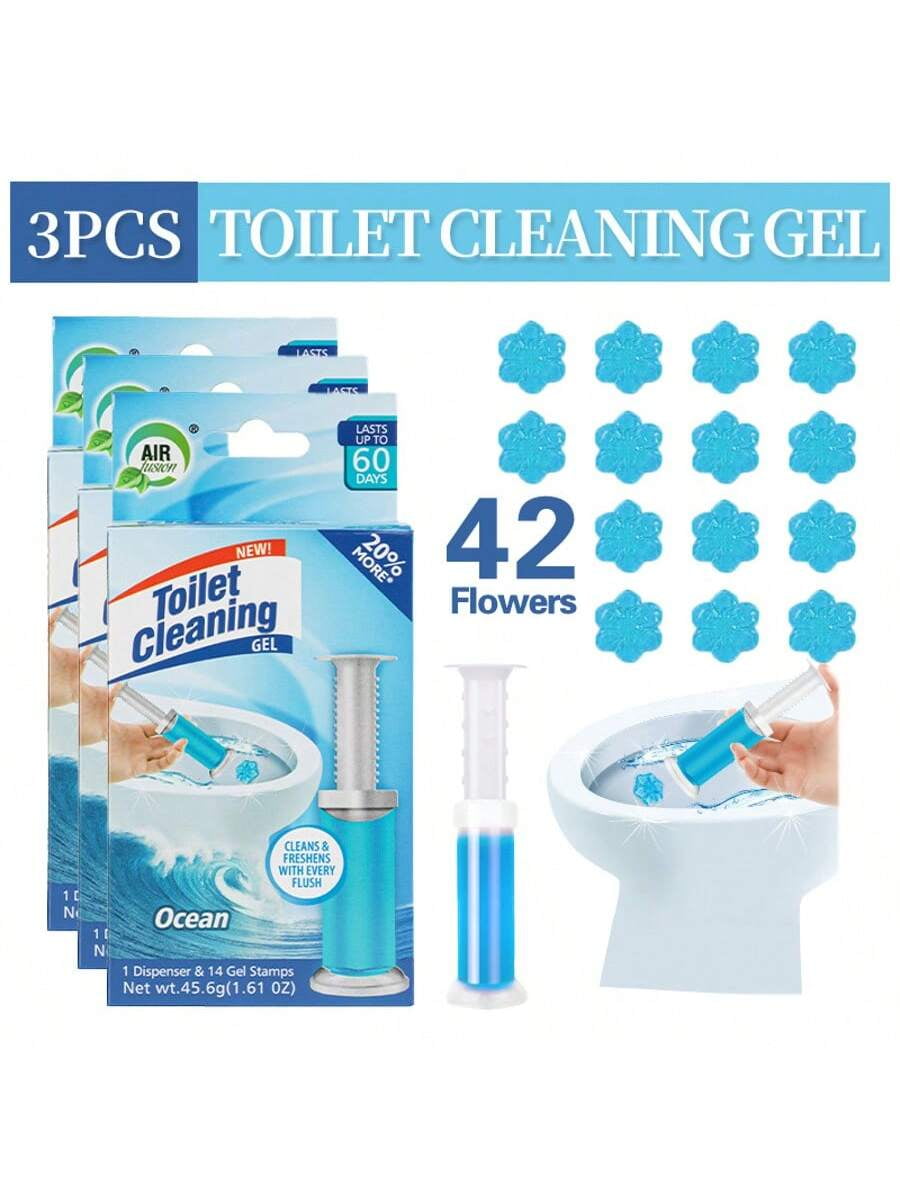Fresh Flower Gel Stamp Toilet Cleaner & Air Freshener, Bathroom ...