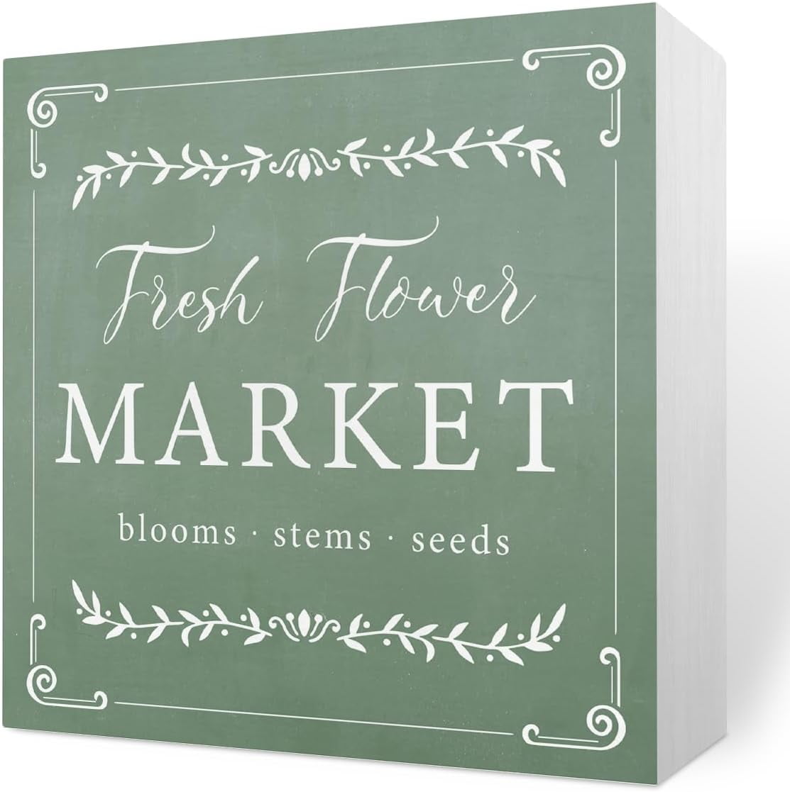 Fresh Flower Market Spring Desk Decor Rustic Farmhouse Floral Wood Box ...