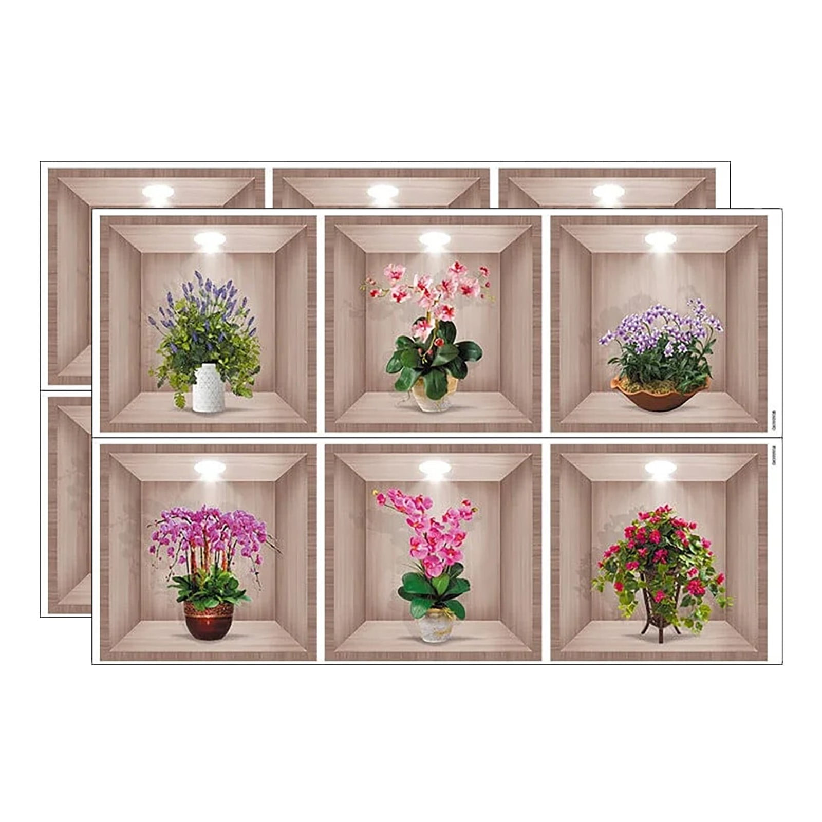 Fresh Flower Plant Decorations - 3D Flowers Vase Wall Sticker N Atural ...