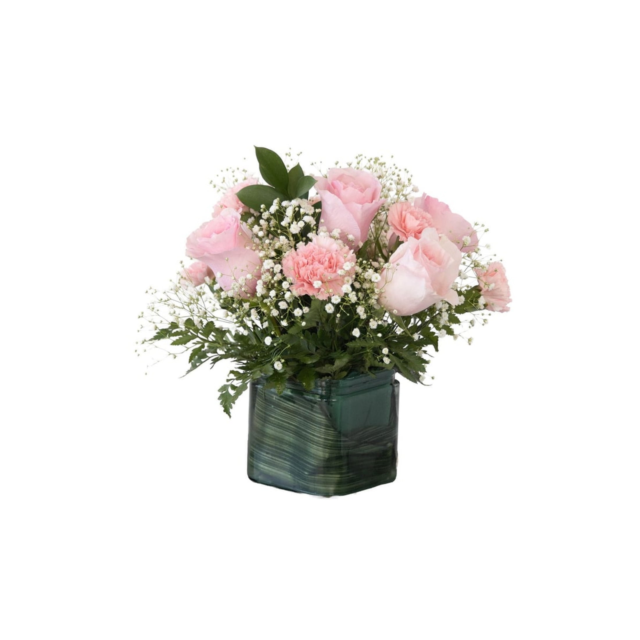 Fresh Flowers Cube Pink Roses V2 - Walmart.com