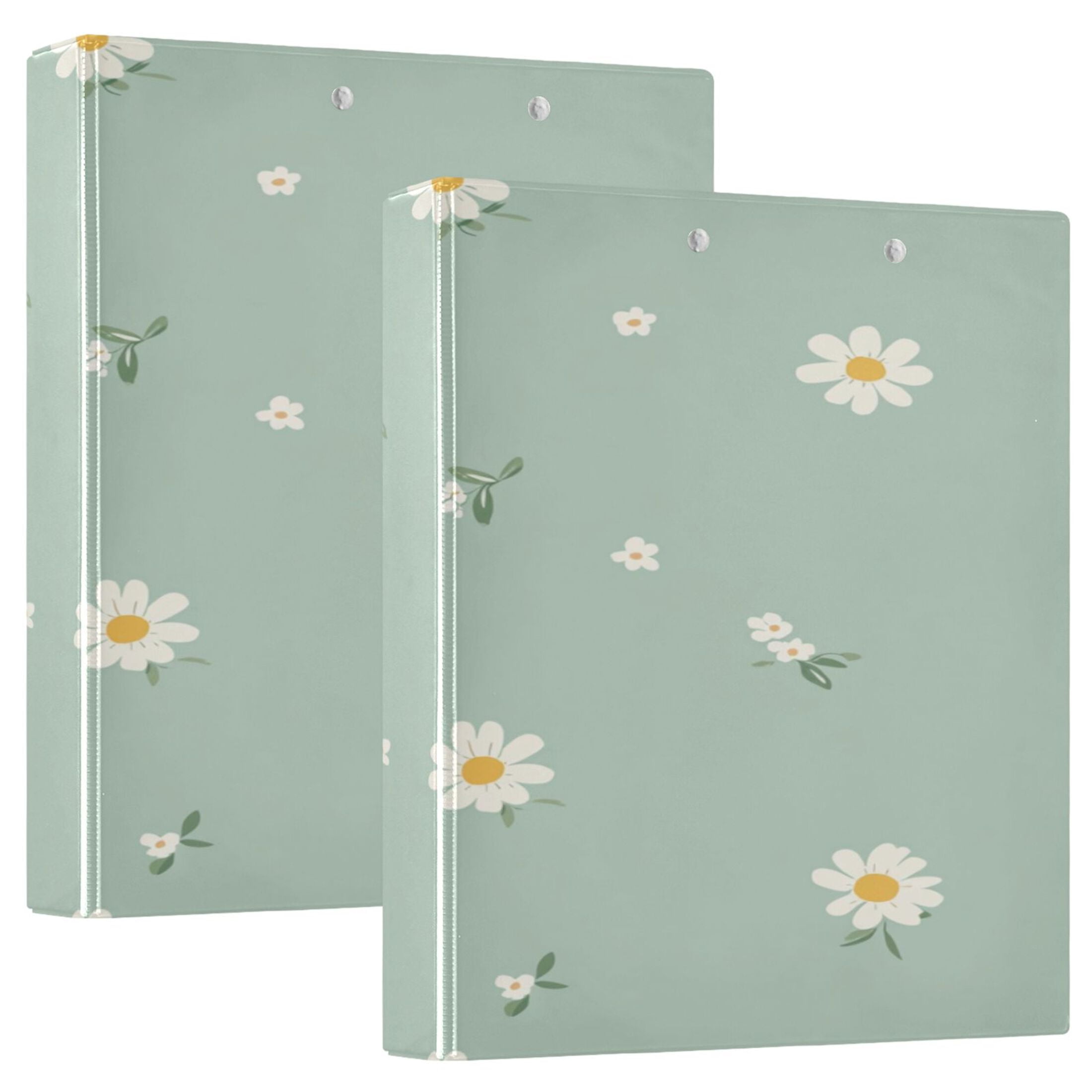 Fresh Flowers Design 12.4x10.6in PVC Round Ring Binders, 2-Pack, D-Ring ...