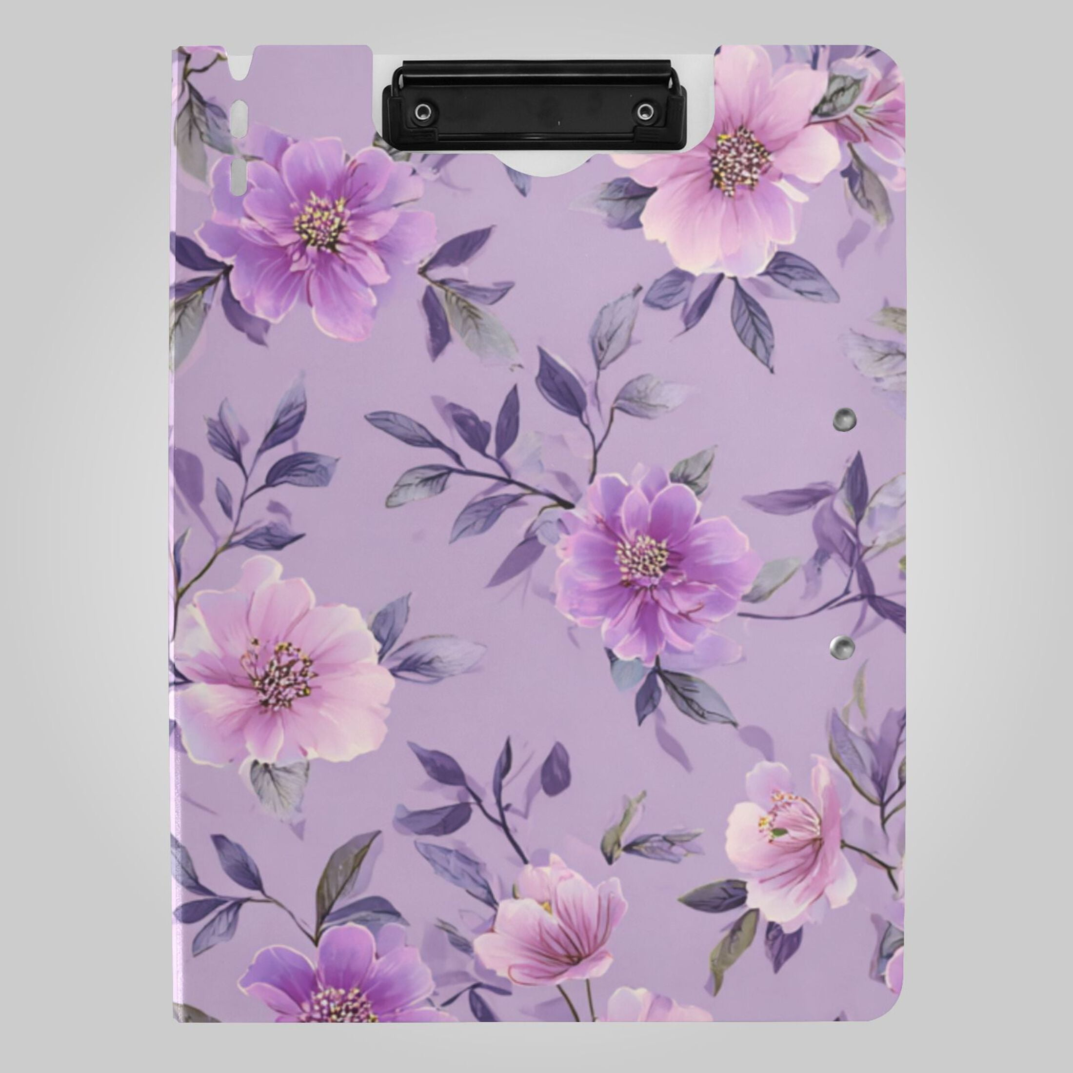 Fresh Flowers Lavender Pink Foldable Binder Folder Clipboard with Pen ...