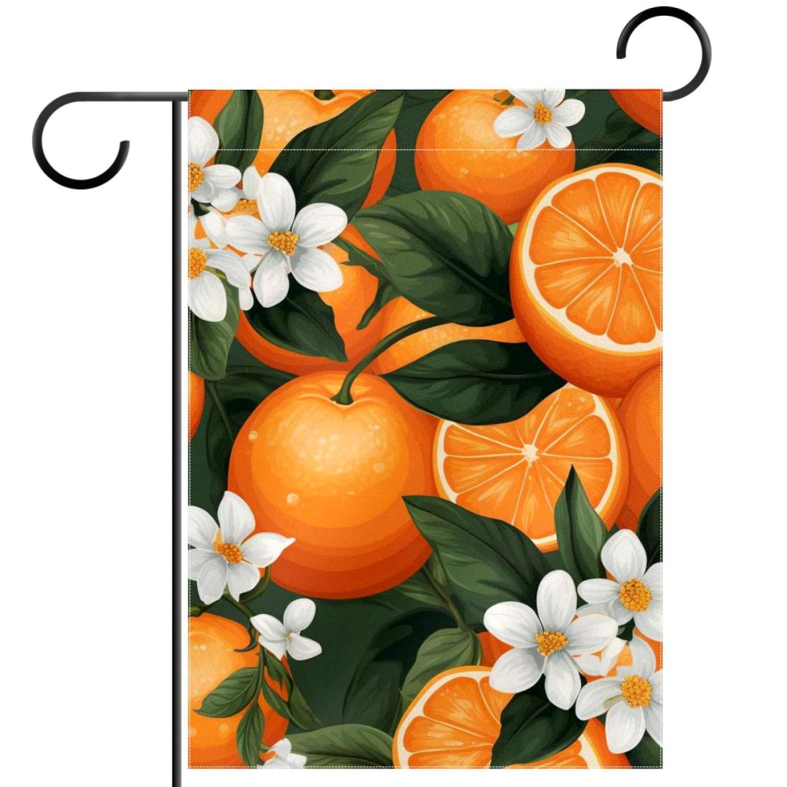 Fresh Flowers Orange Garden Flag 12x18 Inch Double Sided Outdoor Yard ...