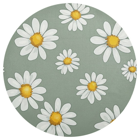 Fresh Flowers Pattern Design 15.4in Diameter PVC Plate Mat, Heat ...