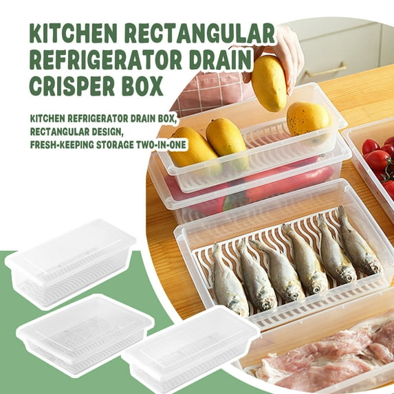 Fresh Food Storage Container for Refrigerator & Freezer with Drainer ...